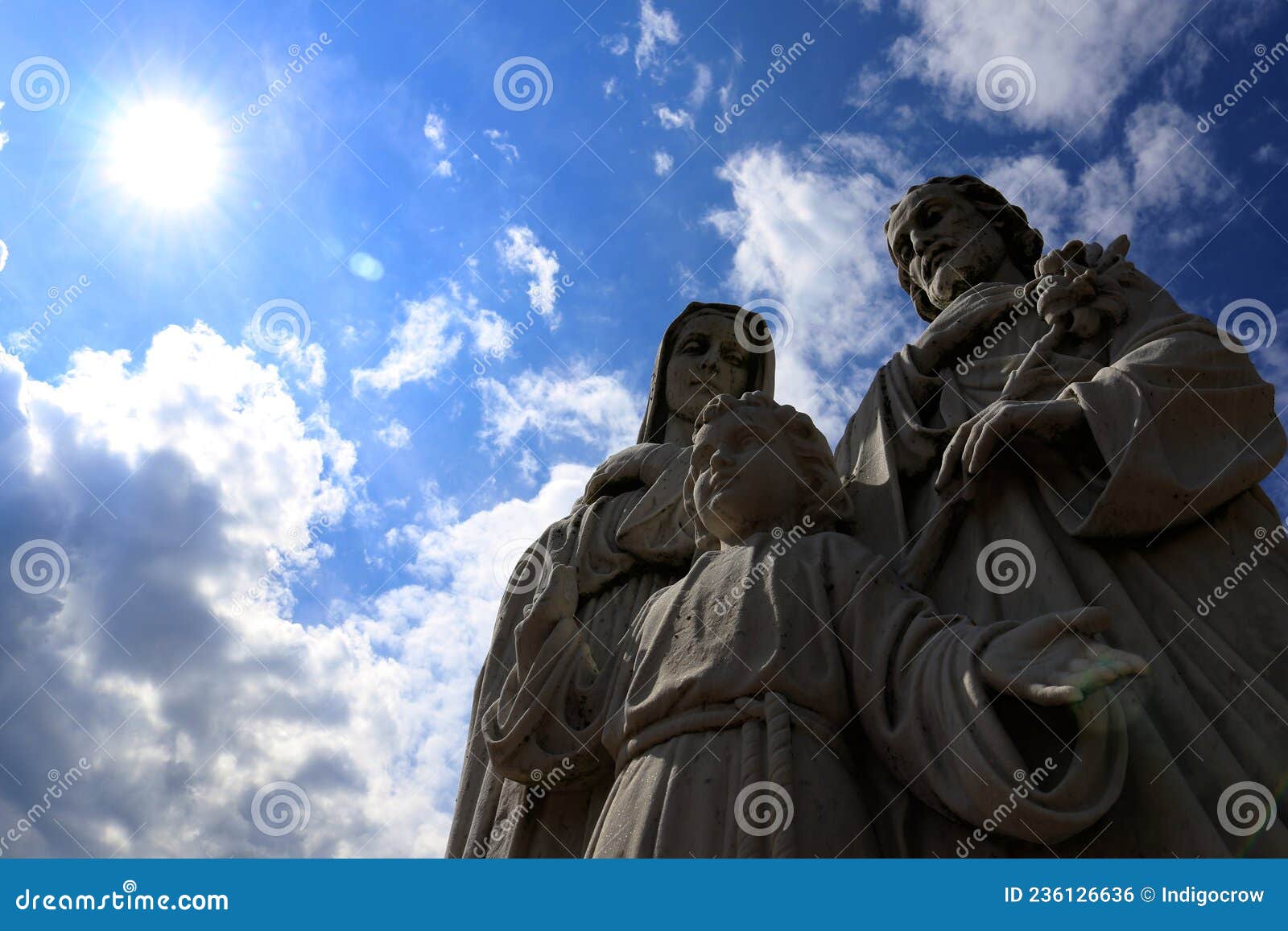 Catholic Statues stock photo. Image of light, clouds - 236126636