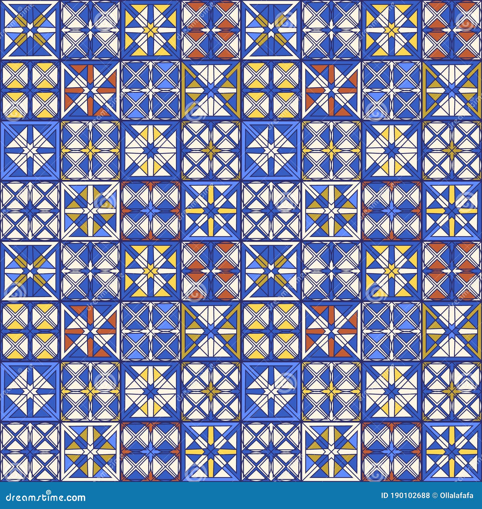 Catholic Tile Inspired Seamless Pattern. Vector Design Stock Vector ...