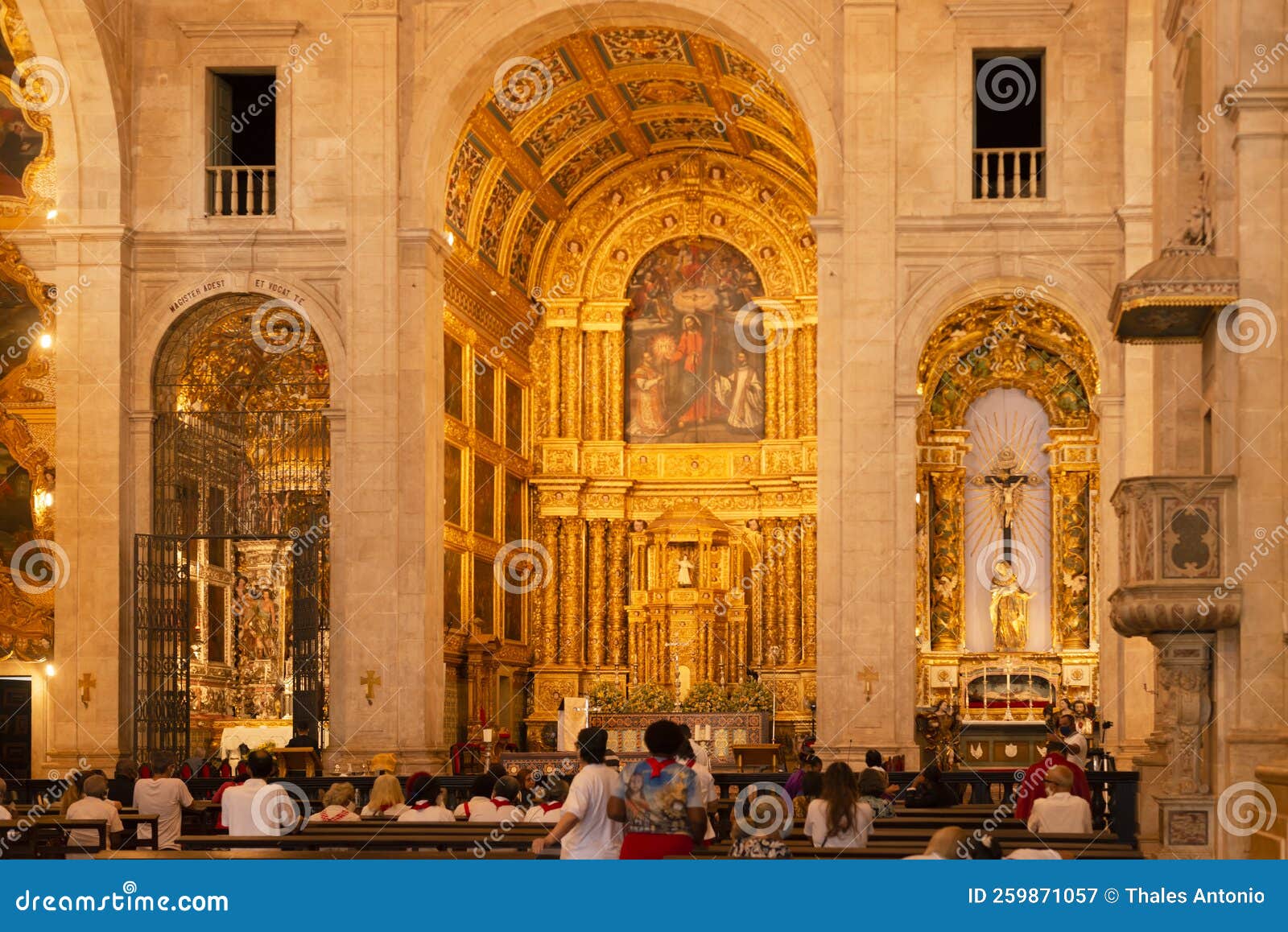Catholics and Priests Praying Inside the Basilica Cathedral Editorial ...