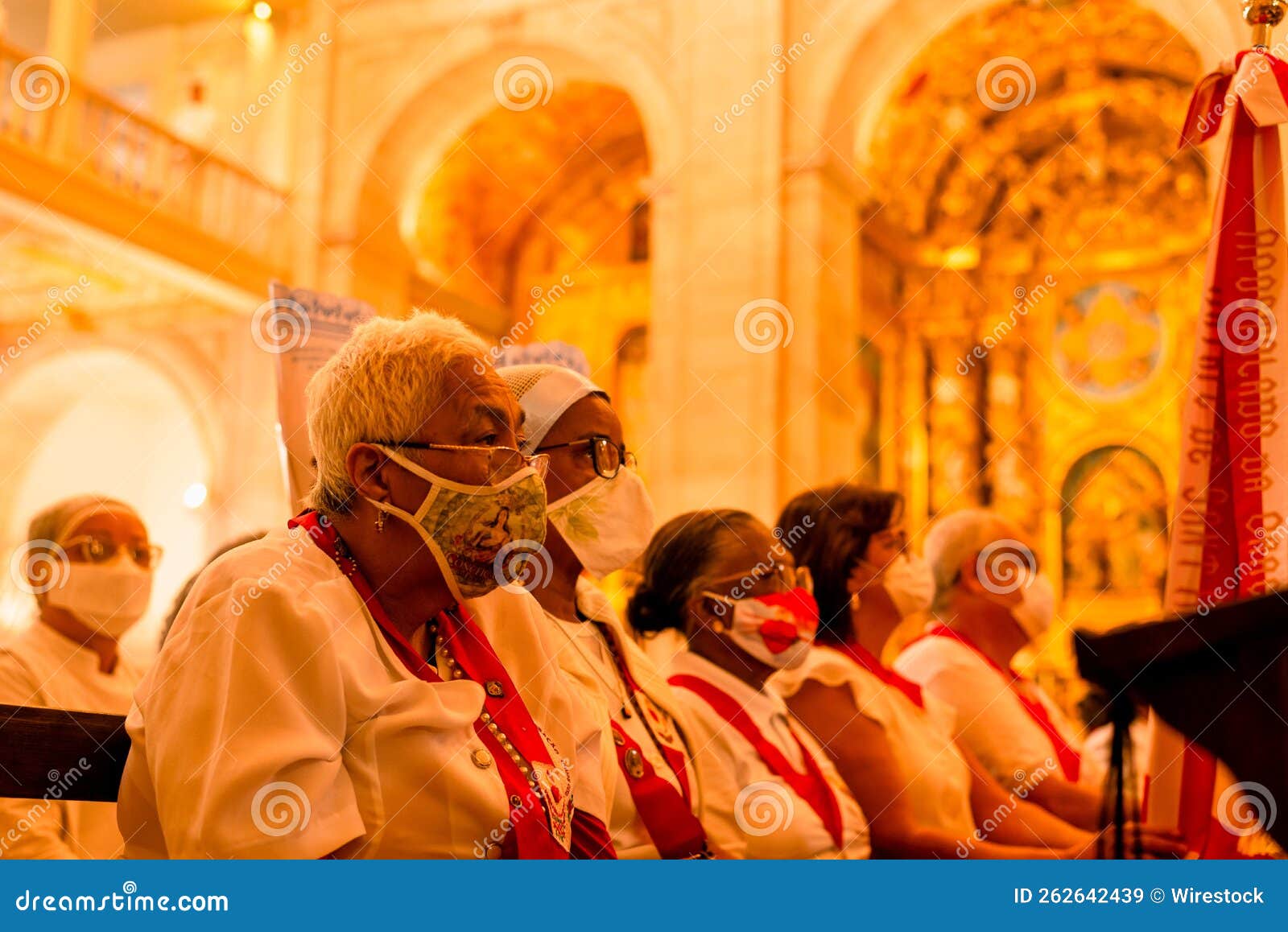 Catholics and Priests Praying Inside the Basilica Cathedral Editorial ...