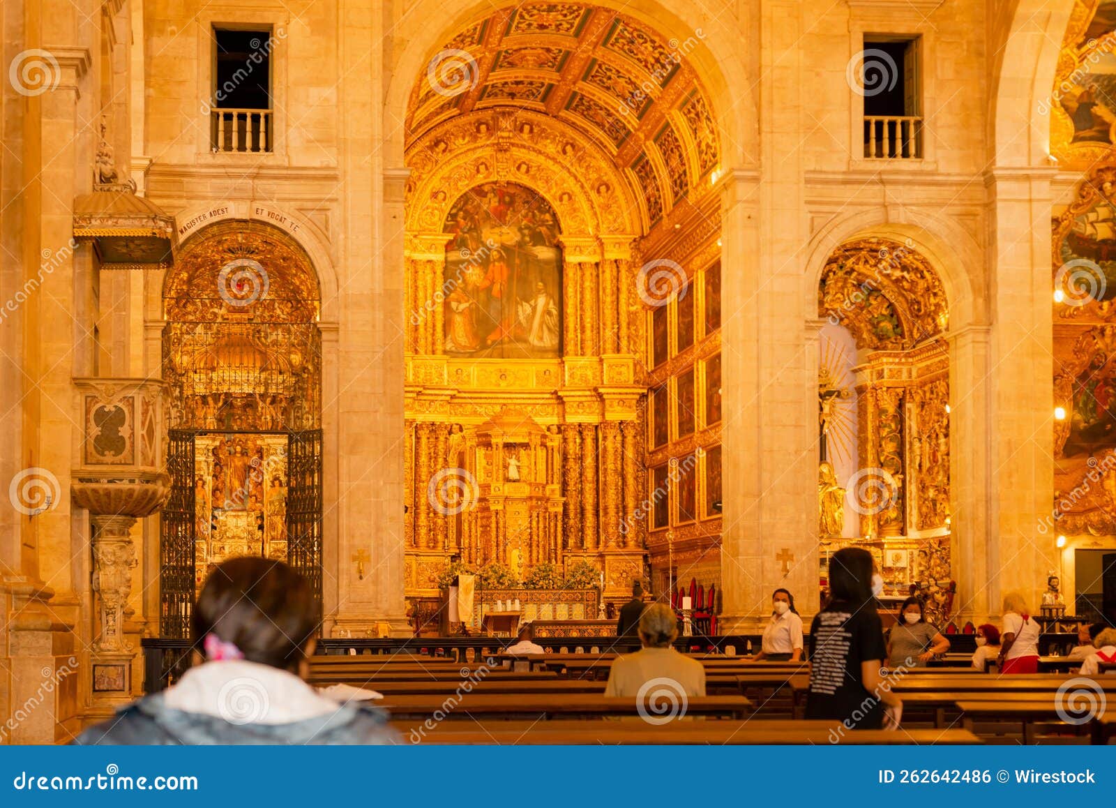 Catholics and Priests Praying Inside the Basilica Cathedral Editorial ...