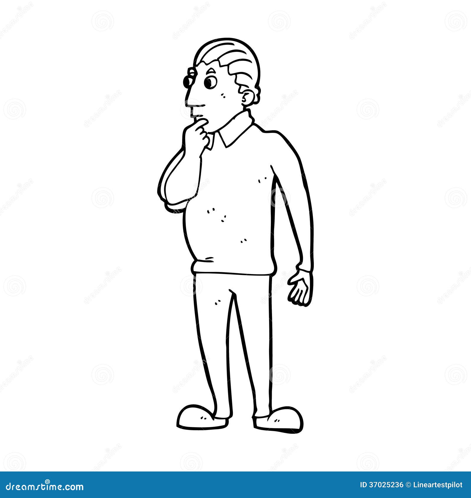 Catoon curious man stock illustration. Illustration of afraid - 37025236
