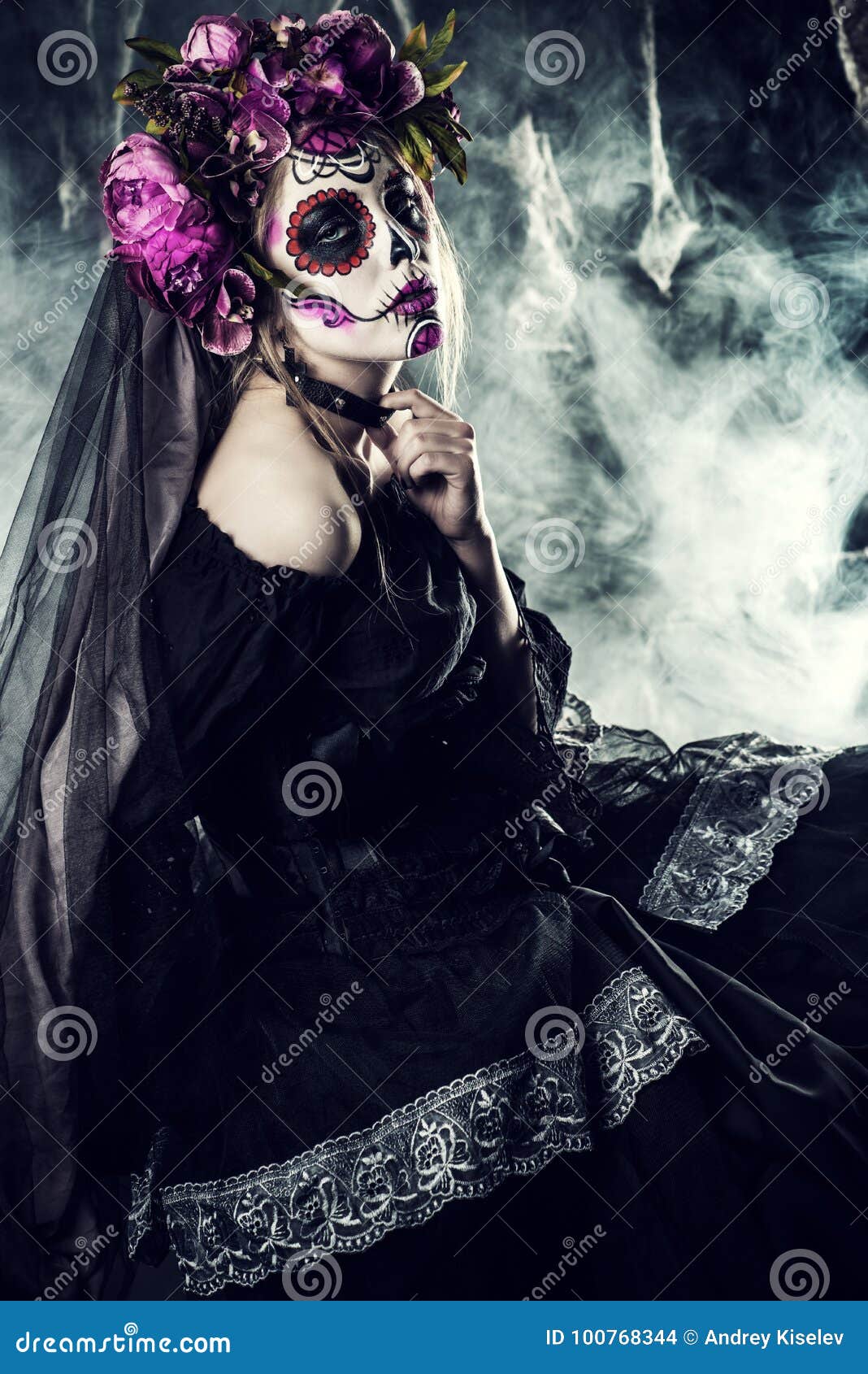 Catrina De Calavera En Negro Foto de archivo - Imagen de manera ...