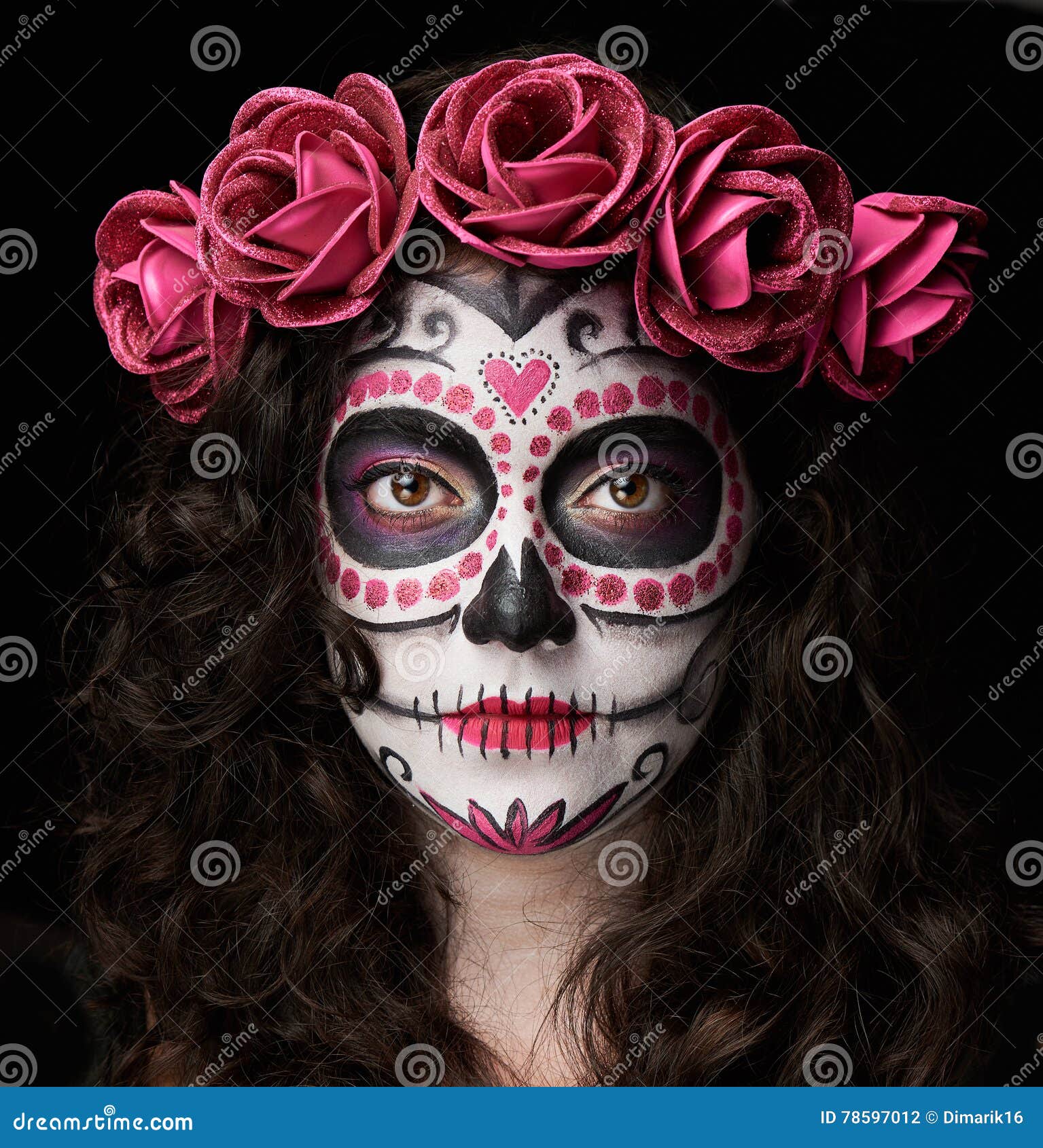Catrina skull portrait stock photo. Image of festival - 78597012