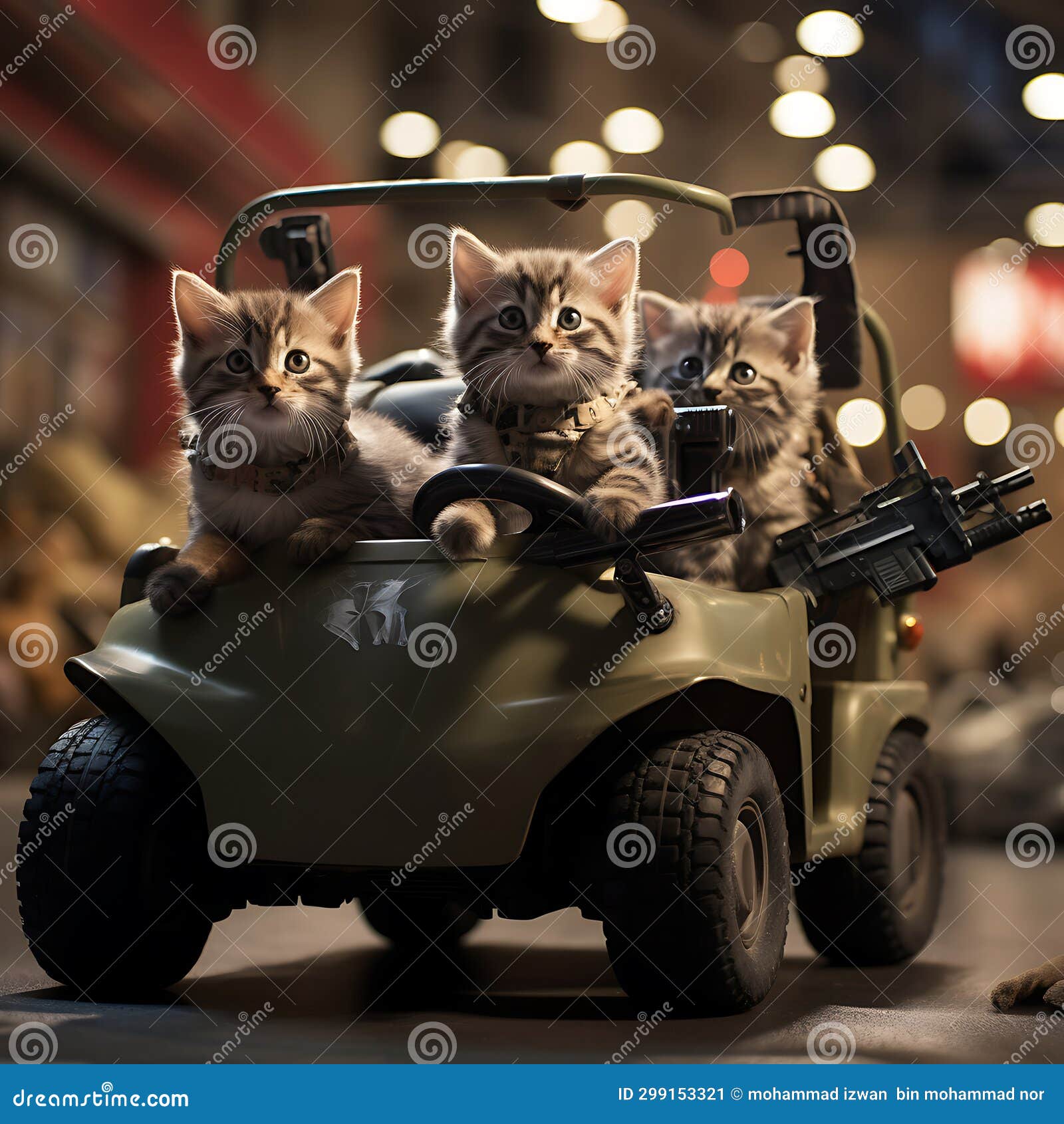 3 cats on a armor vehicle stock image. Image of wheel - 299153321