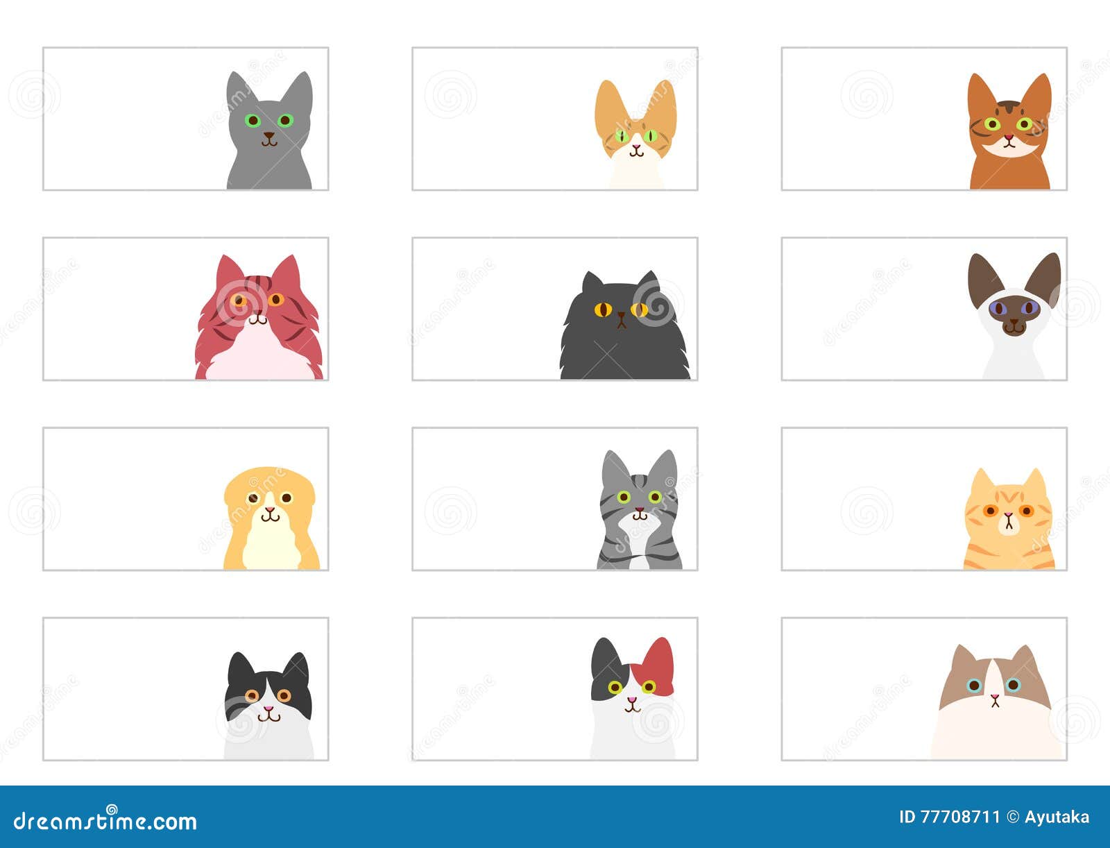 Cats banner set stock vector. Illustration of body, abyssinian - 77708711