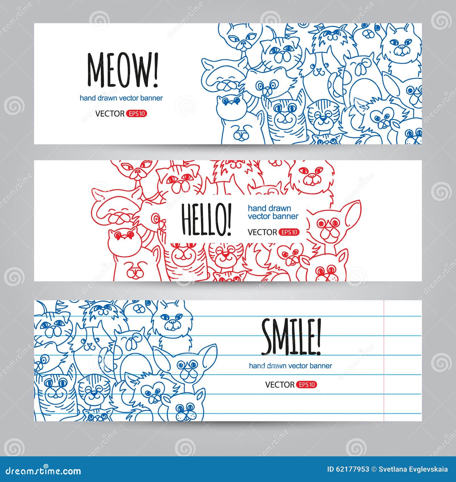 Cats banners template stock vector. Illustration of booklet - 62177953