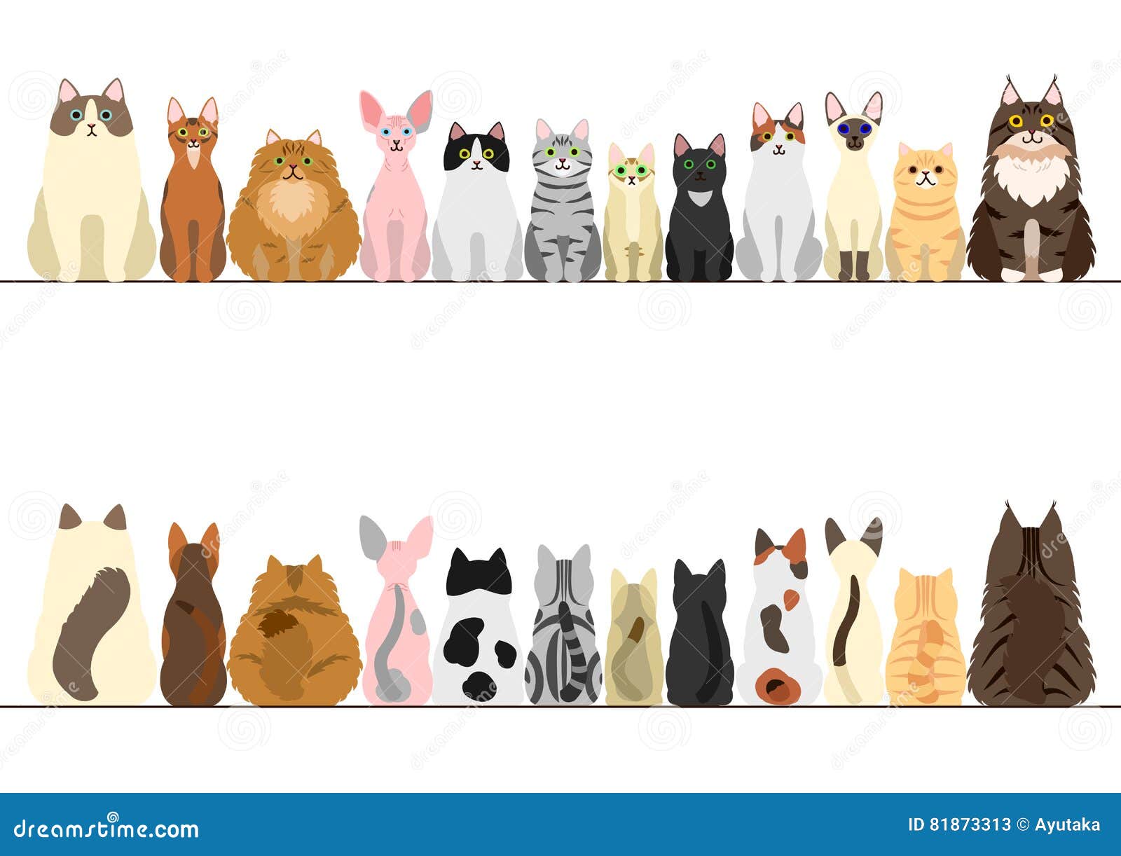 Cats Border Set Stock Illustrations – 433 Cats Border Set Stock ...