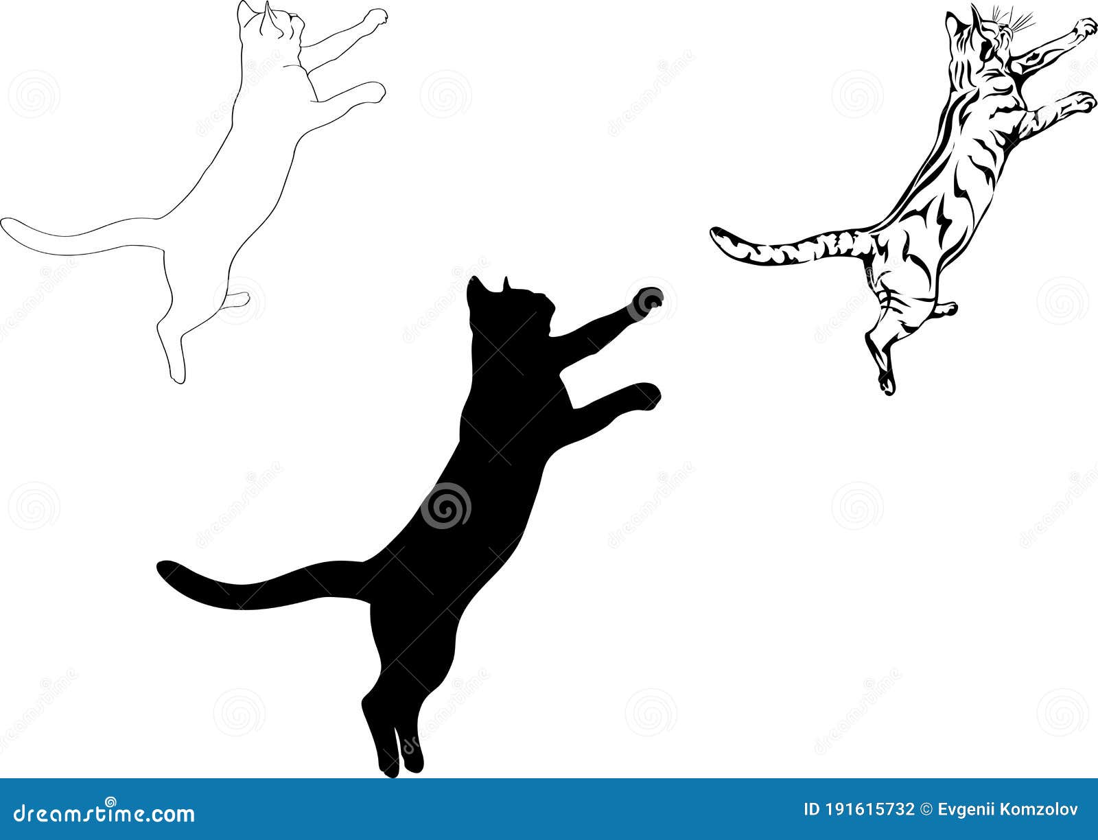 Cat Jump, Different Graphic Options Image Stock Vector - Illustration ...