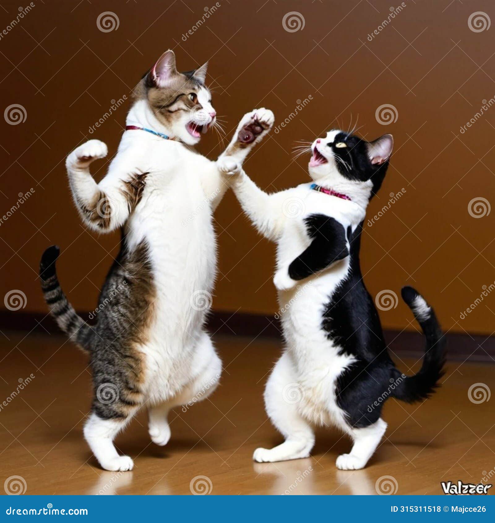 Cats Dancing Abstract Animals, AI Generated Image Stock Illustration ...