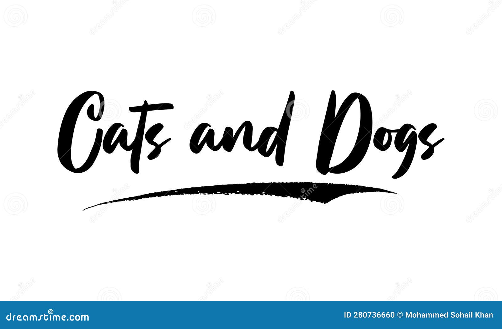 Cats and Dogs Bold Text Typography Lettering Vector Design Quote Stock ...