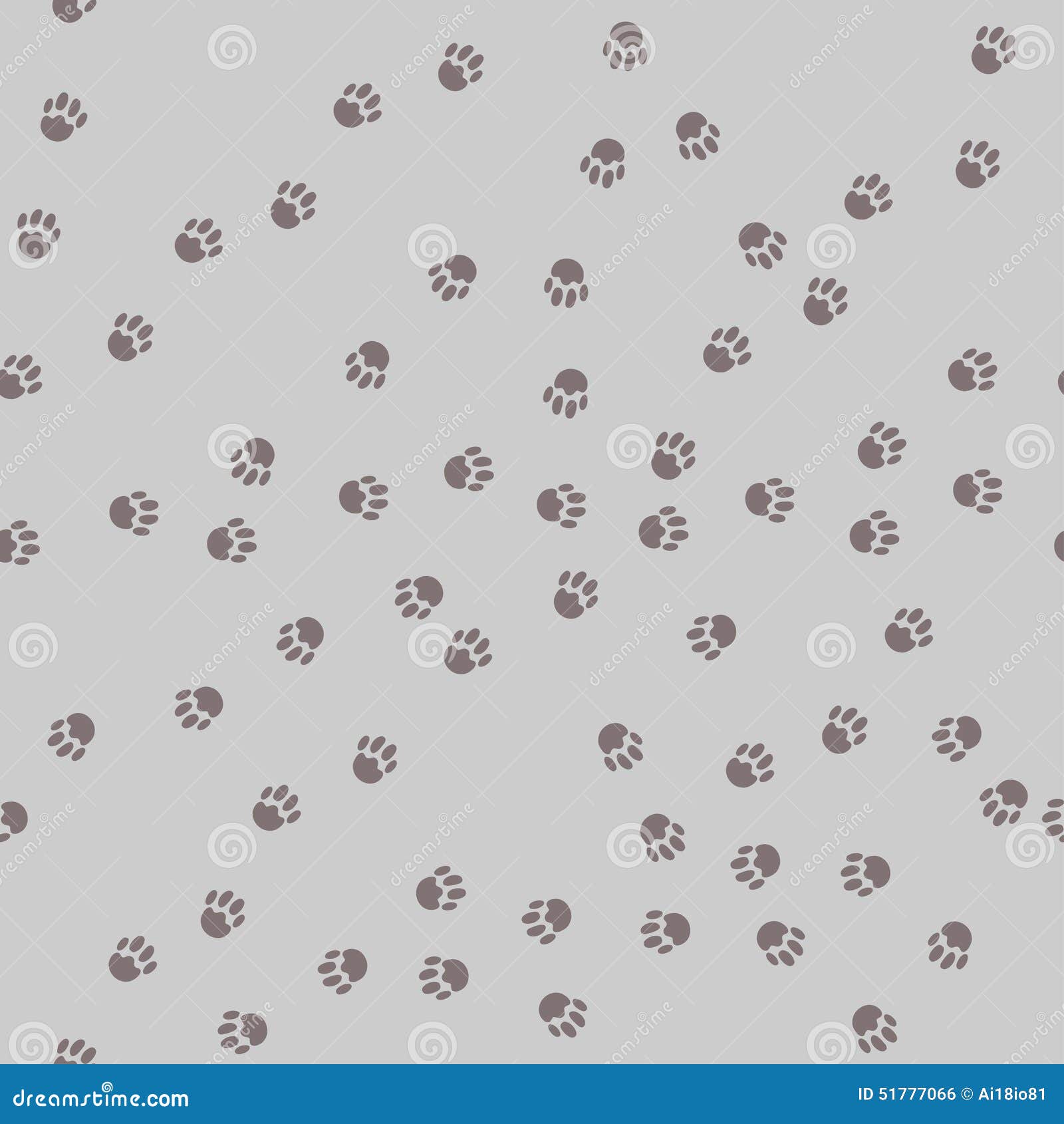 Pet Prints. Paw Seamless Pattern. Cute Background For Pets, Dog Or Cat ...