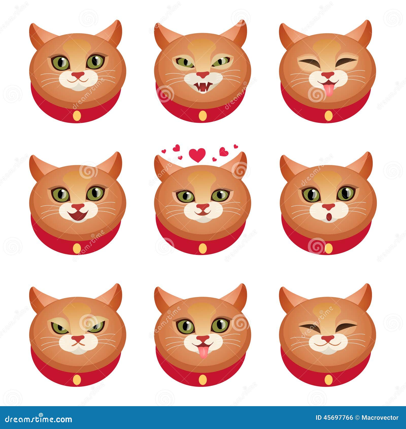 Cats Emotions Set Stock Vector Illustration Of Kawaii 45697766