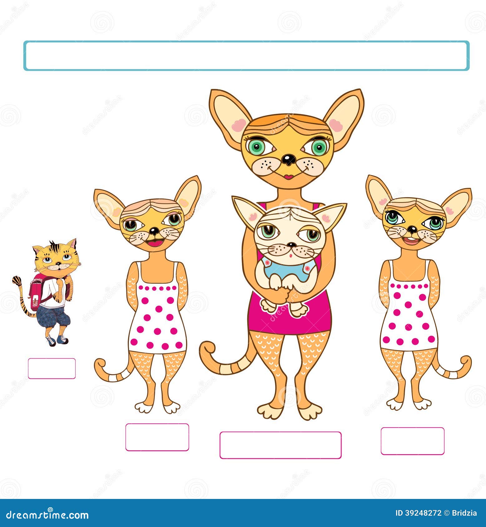 Cats Family stock vector. Illustration of dress, queen - 39248272