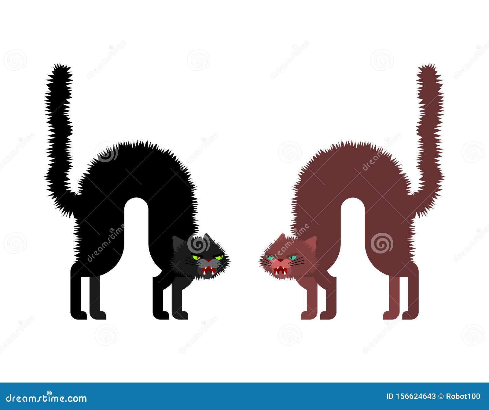 Cats Fight.Â Angry Cat. Attacker Pet Stock Vector - Illustration of ...