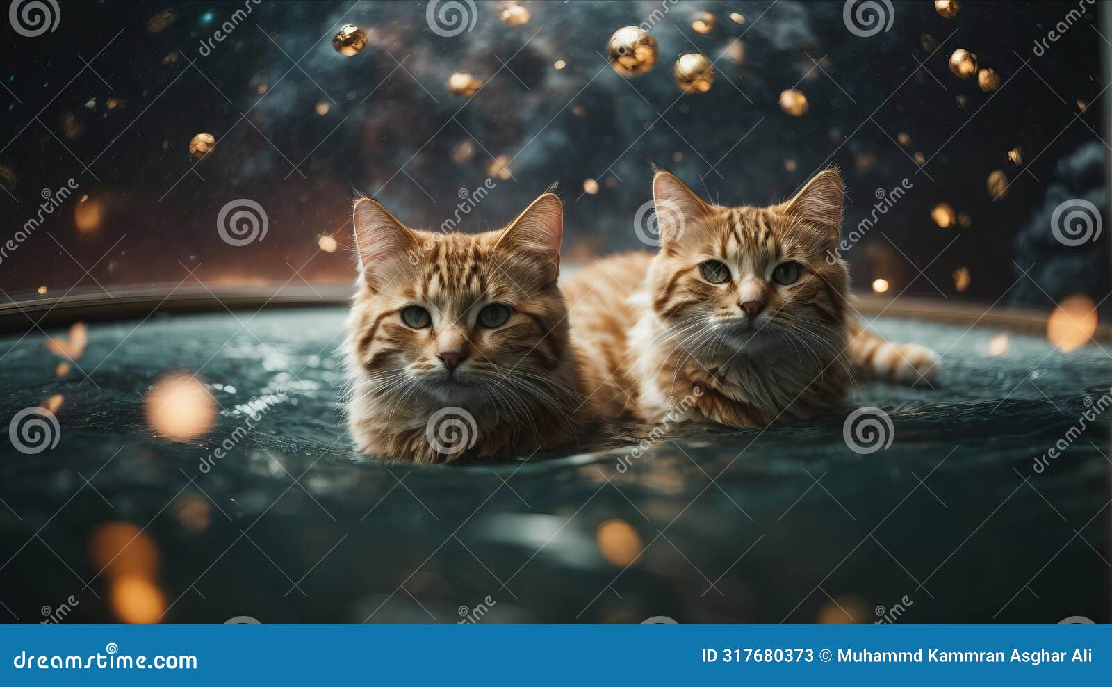 Cats Floating In Space Cinematic Background Stock Photo | CartoonDealer ...