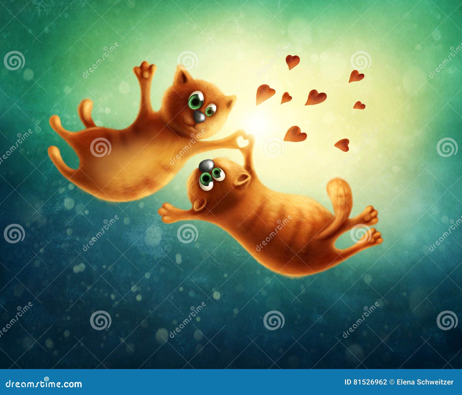 Cats Flying On A Broomstick â€“ Vector Cartoon | CartoonDealer.com ...
