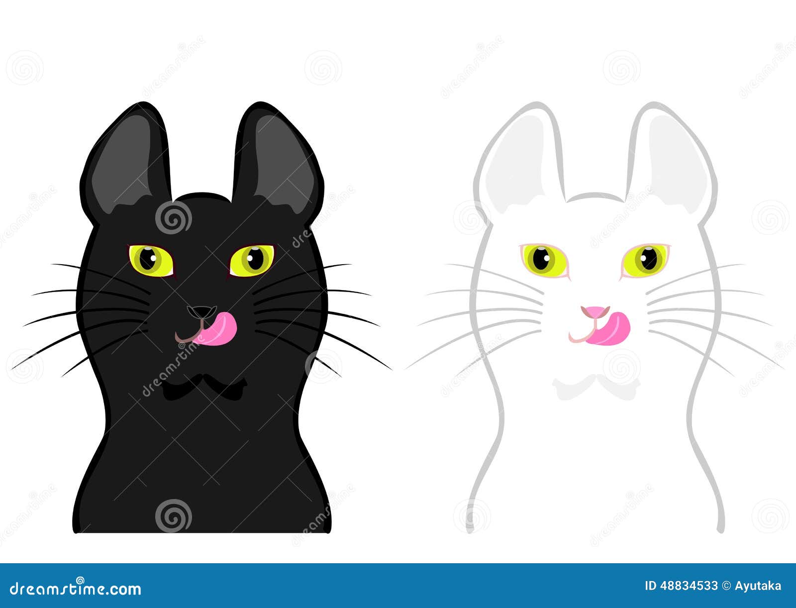 Cats licking their chops stock vector. Illustration of black - 48834533