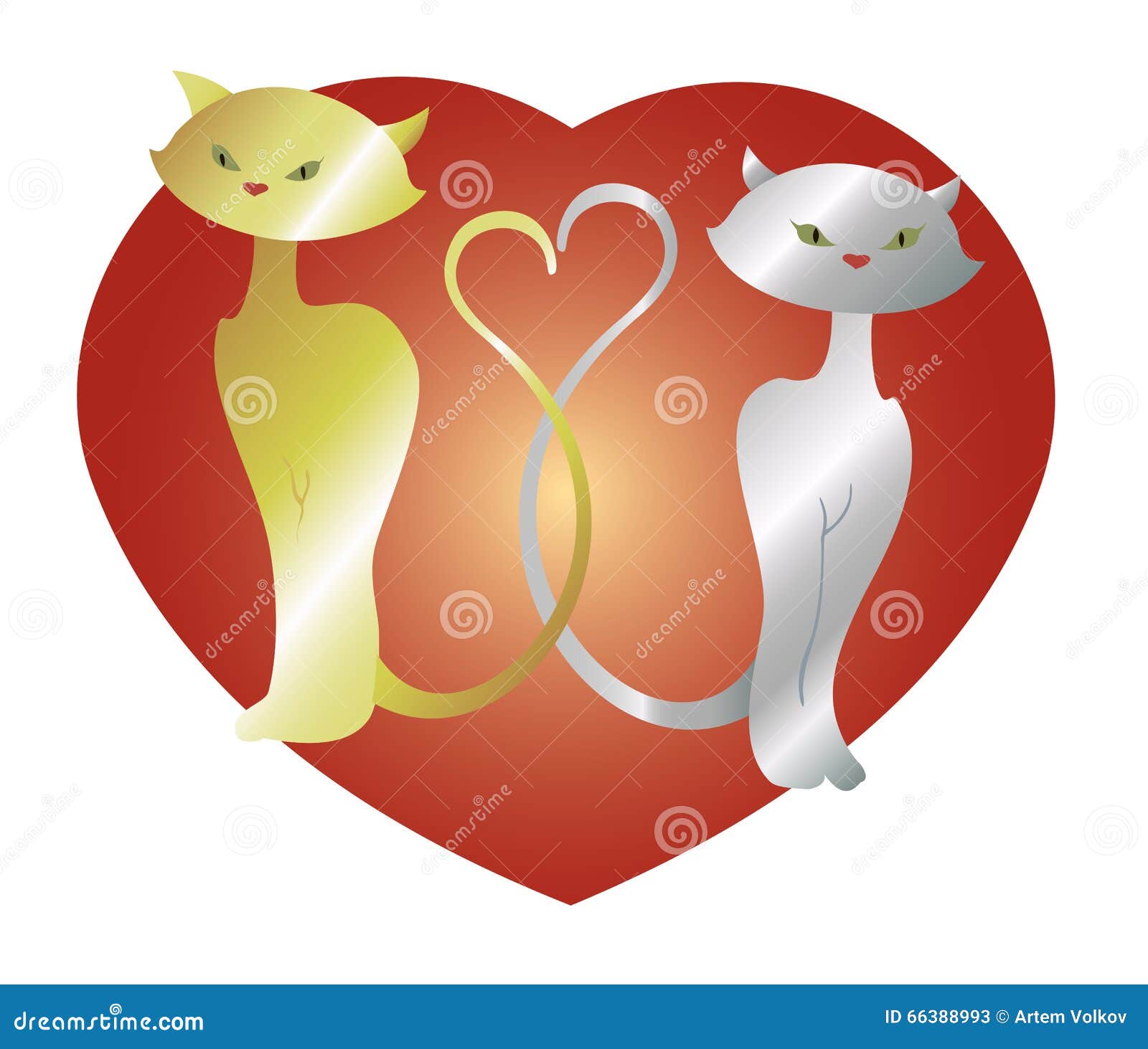 Cats in Love with Heart. EPS10 Vector Illustration Stock Vector ...
