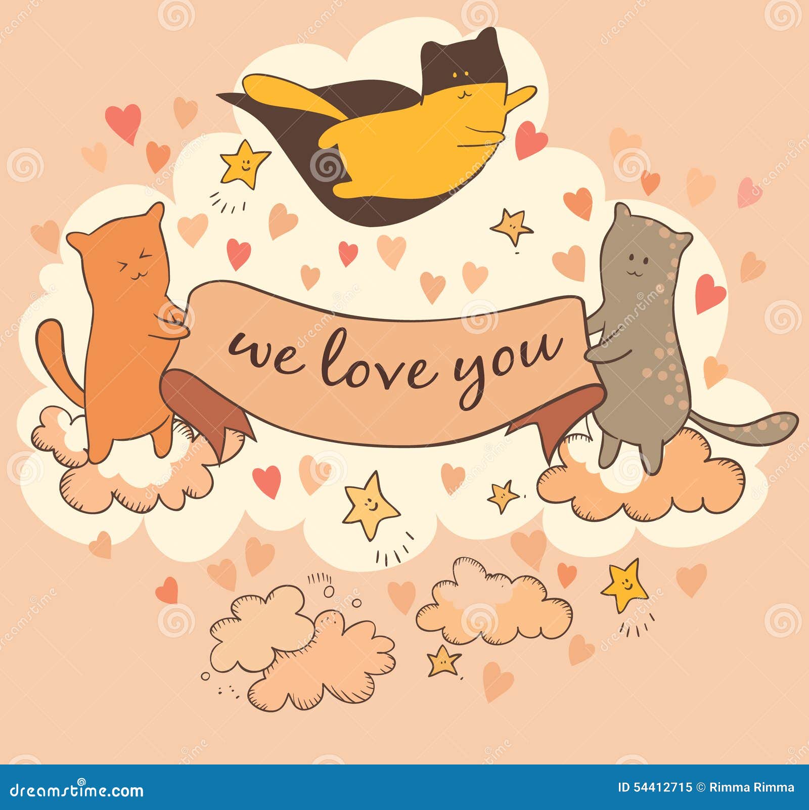Cats love you stock vector. Illustration of love, february - 54412715