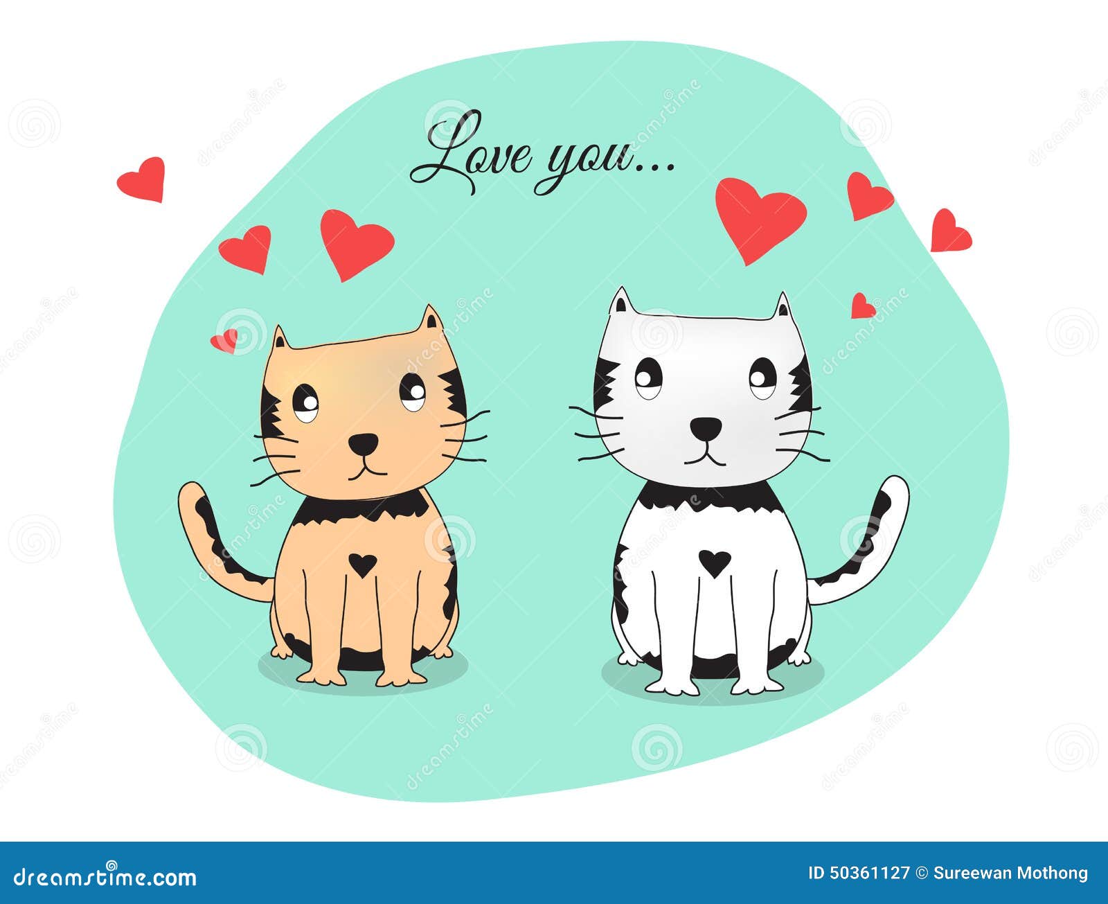 Cats Lover Vector, Cat Couple Stock Vector - Illustration of beautiful ...