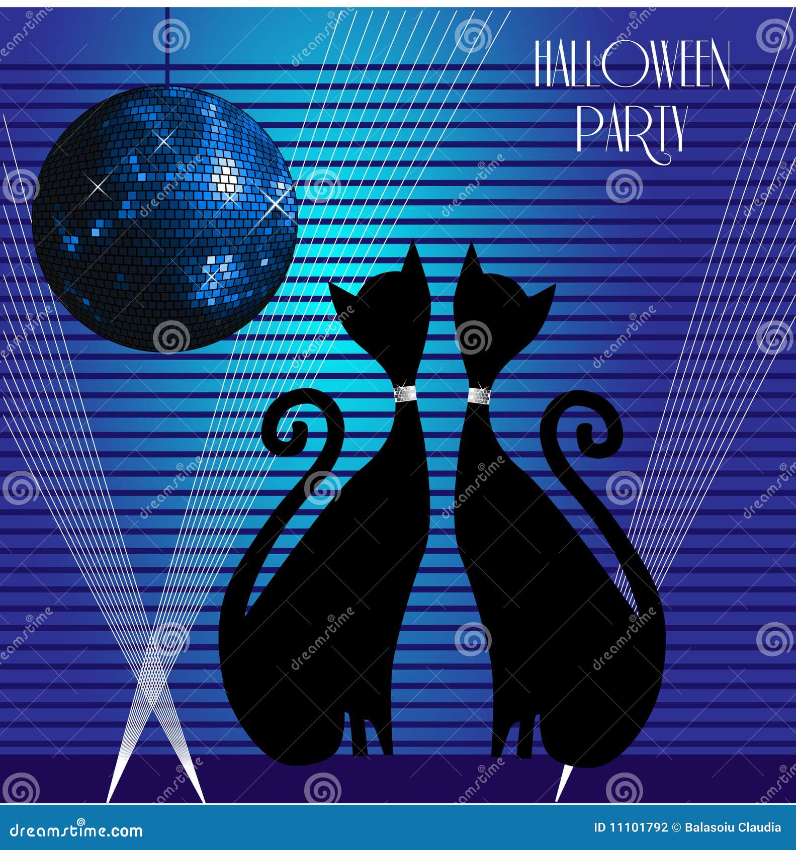 Cats party stock vector. Illustration of happy, disco - 11101792