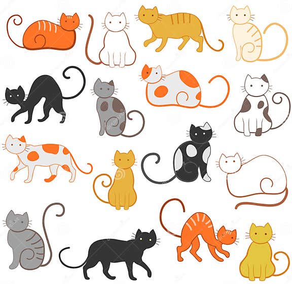 Cats pattern stock vector. Illustration of nature, seamless - 12856713
