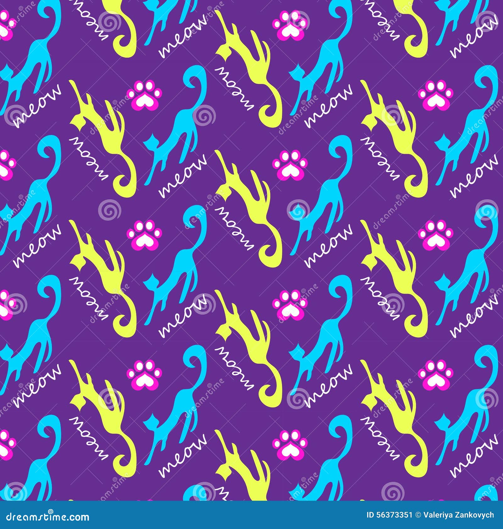 Cats pattern stock vector. Illustration of trace, wrap - 56373351