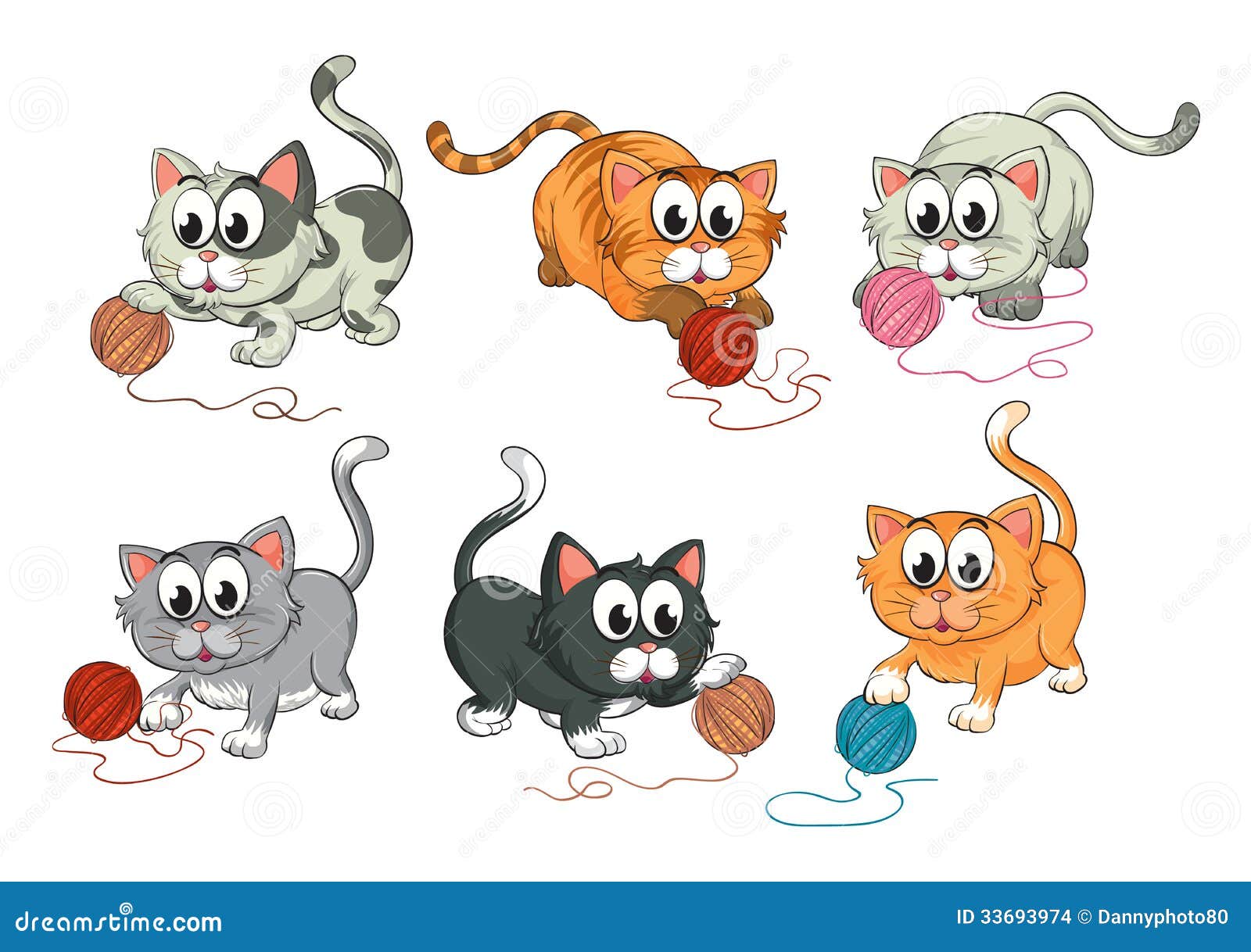 Cats Playing Wool Stock Illustrations – 155 Cats Playing Wool Stock ...