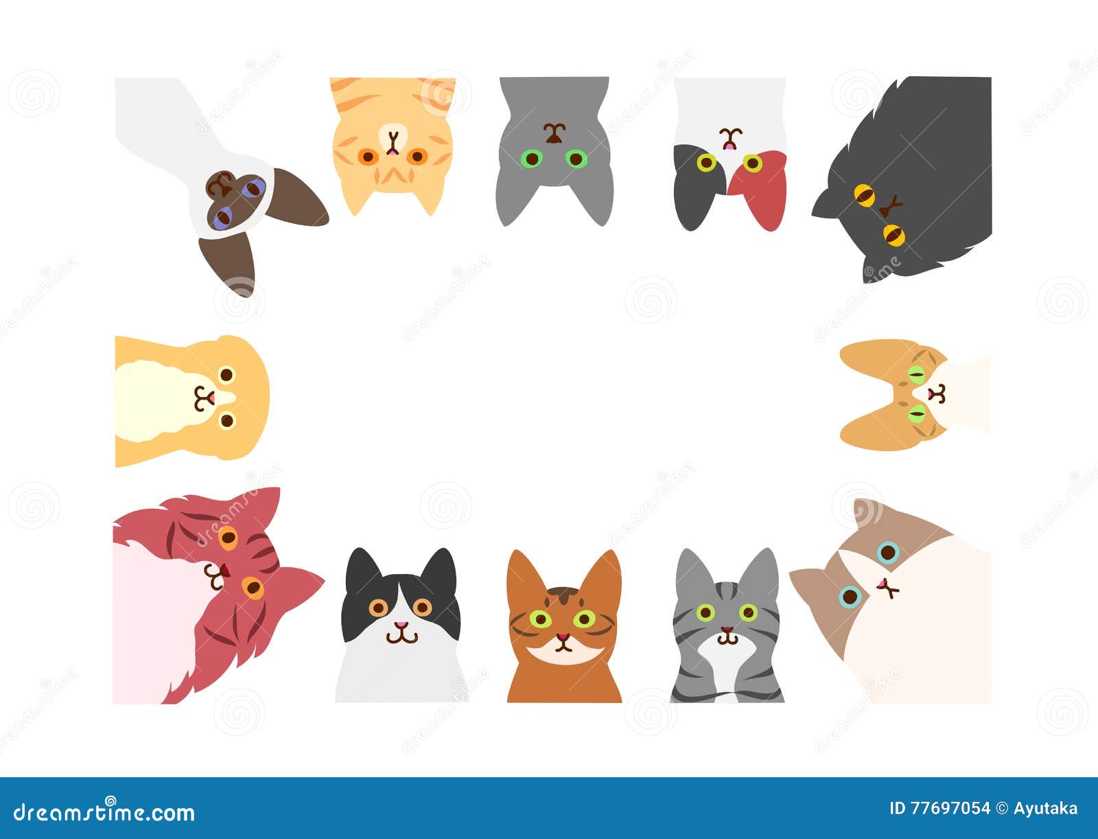 Cats rectangle frame stock vector. Illustration of devon - 77697054
