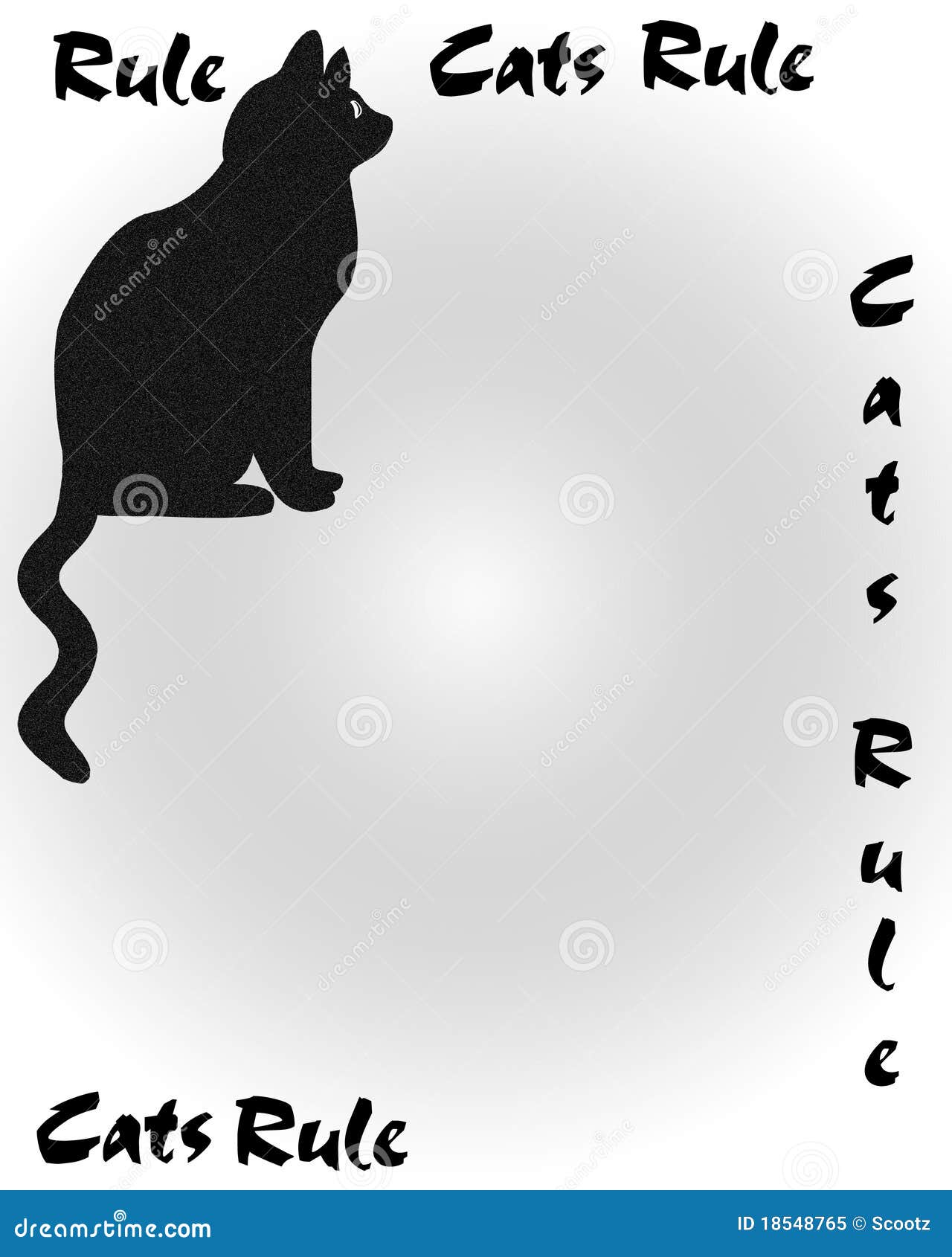 Cats rule illustration stock illustration. Illustration of tail - 18548765