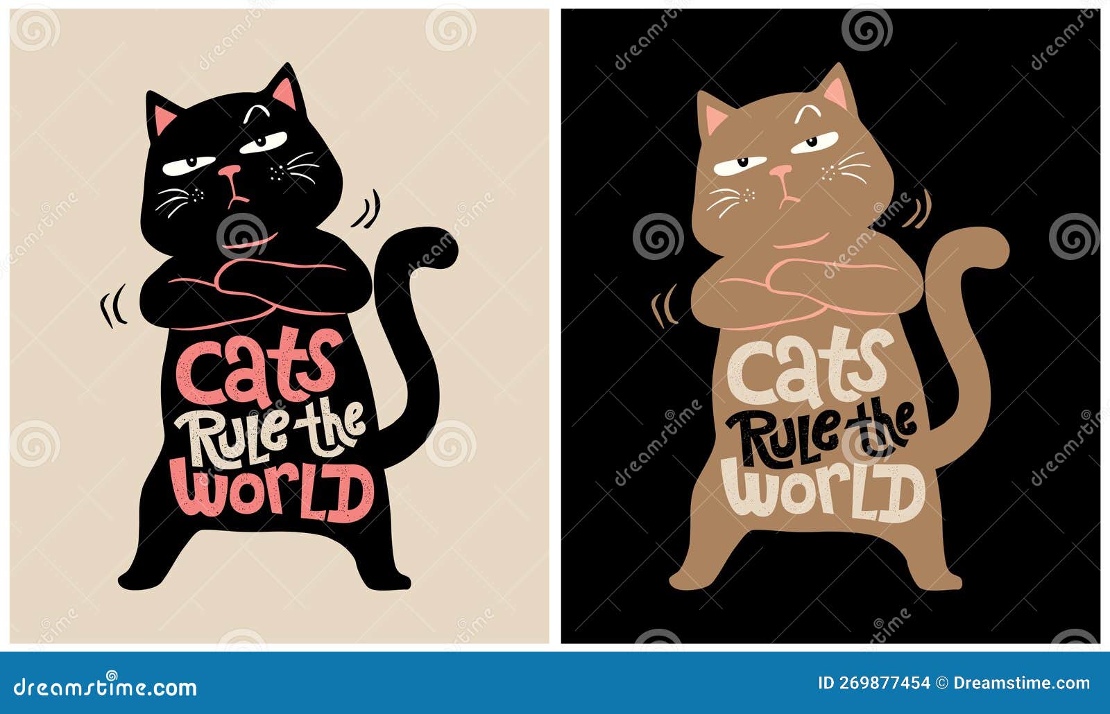 Cats Rule the World - Cat Lover Stock Vector - Illustration of kitty ...