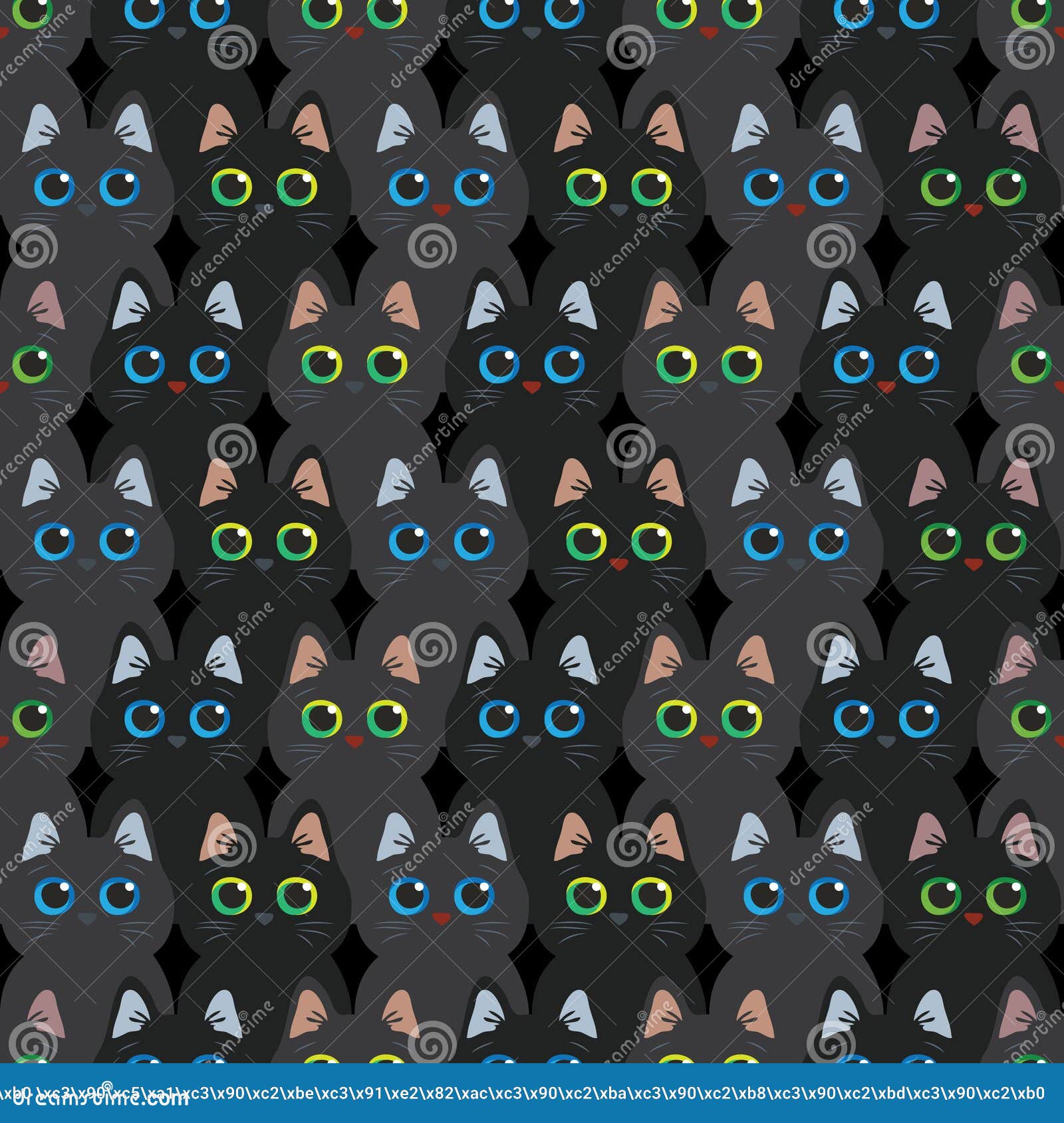 Cats Seamless Abstract Pattern Stock Vector - Illustration of ...