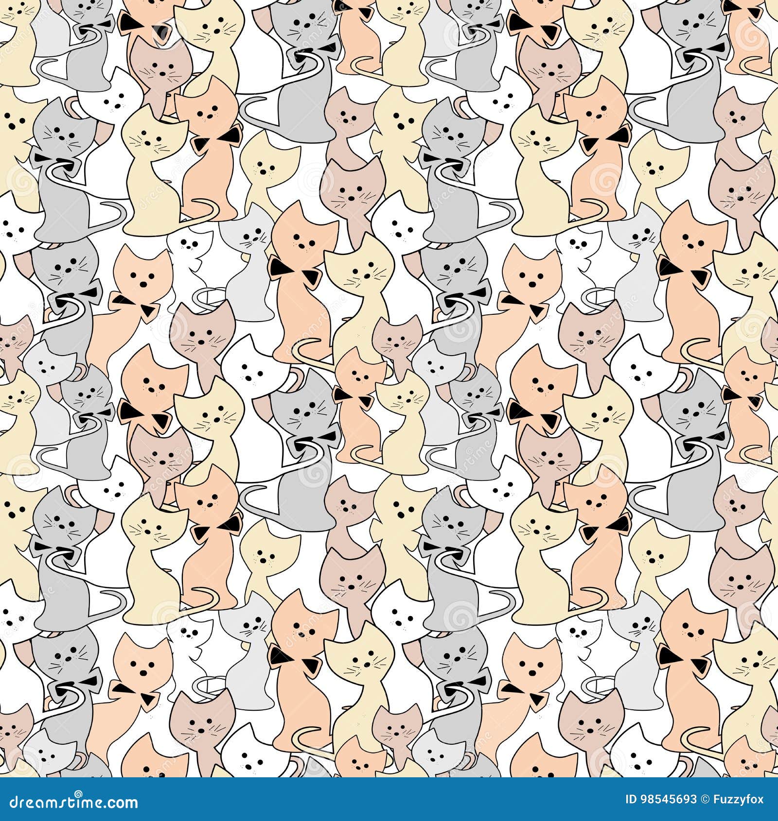 Cats seamless cute pattern stock illustration. Illustration of patterns ...