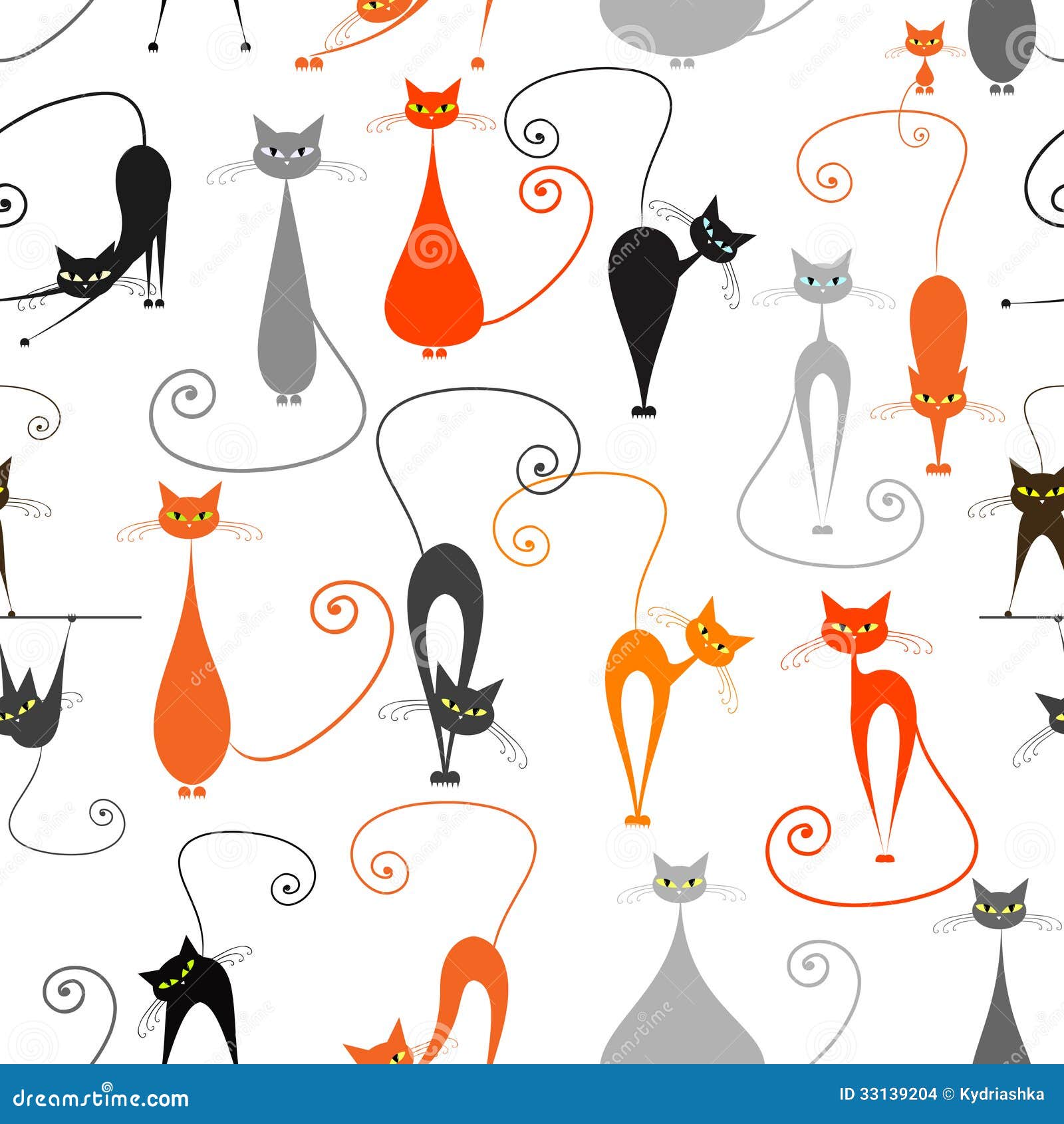 Cats, Seamless Pattern for Your Design Stock Vector - Illustration of ...