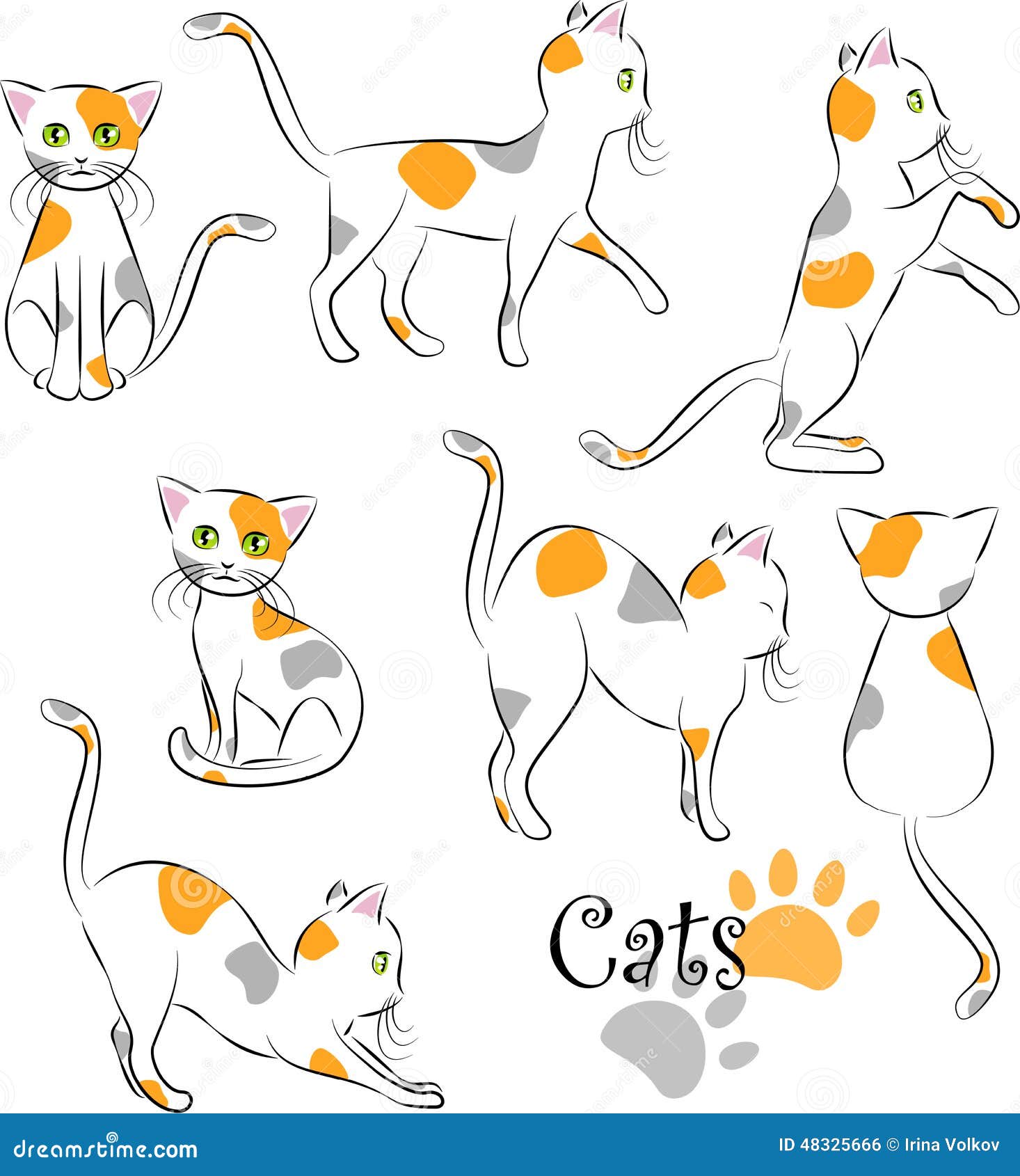 Cats Stock Vector - Image: 48325666