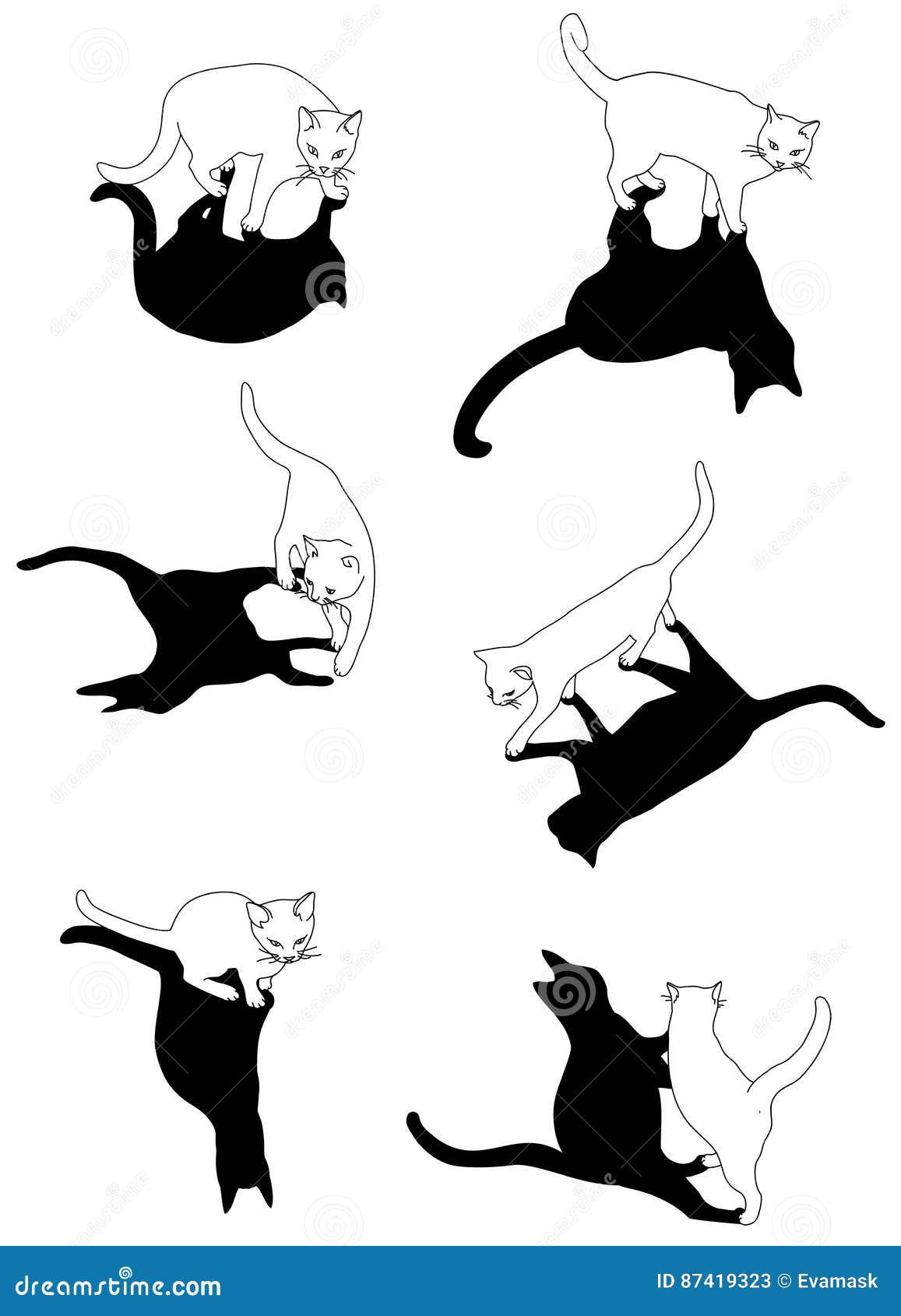 Cats and their shadows stock vector. Illustration of shadow - 87419323