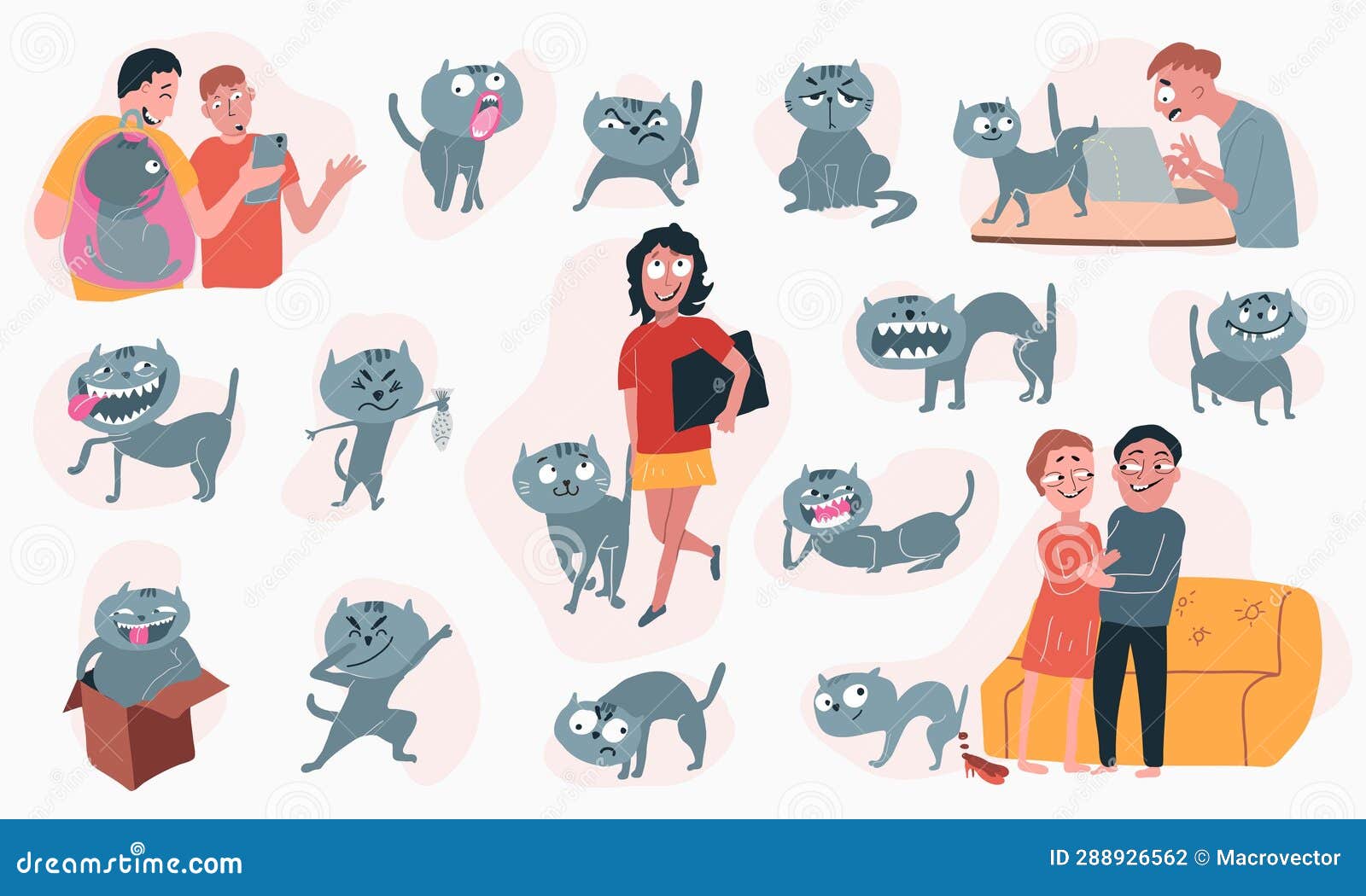 Cats Troll Faces stock vector. Illustration of punk - 288926562