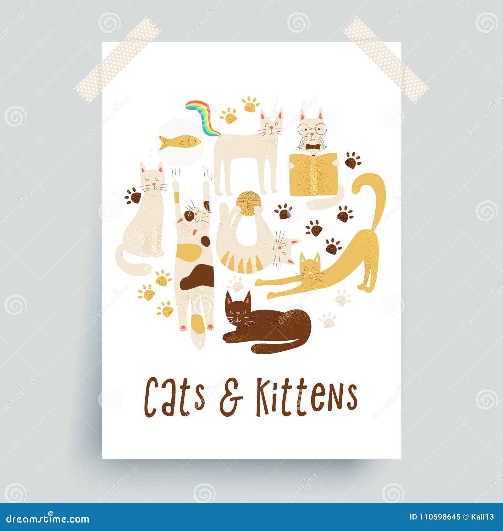 Cats Vector Concept, Friendly Stock Vector - Illustration of childish ...