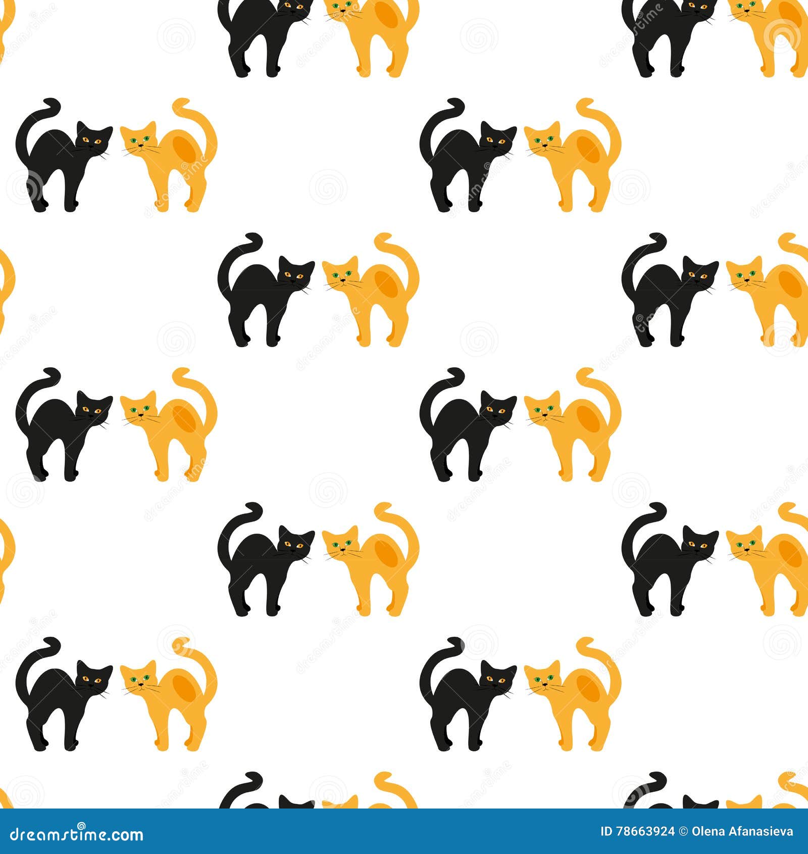 Cats. Vector Seamless Pattern Stock Vector - Illustration of beautiful ...