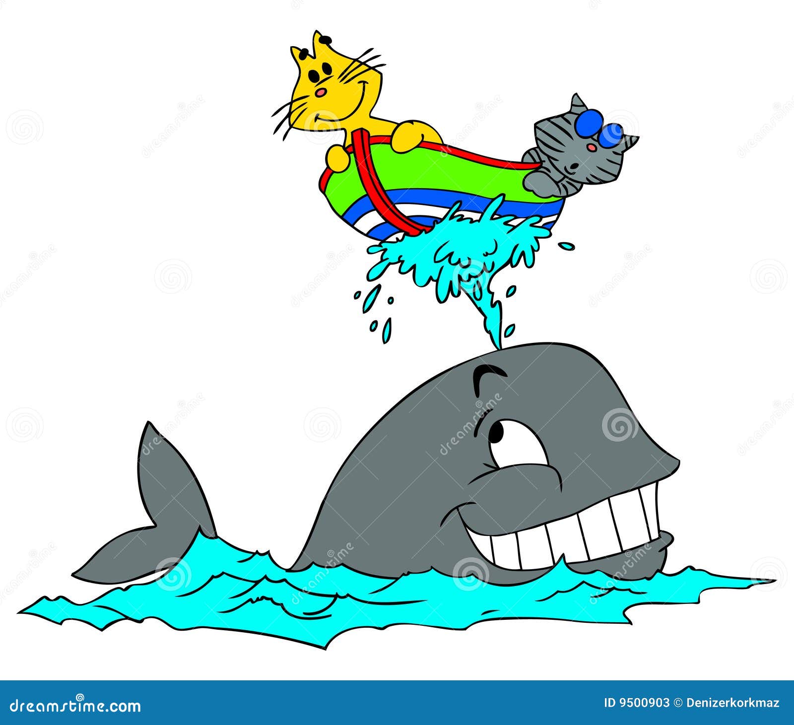 Cats and Whale stock vector. Illustration of sunglasses - 9500903