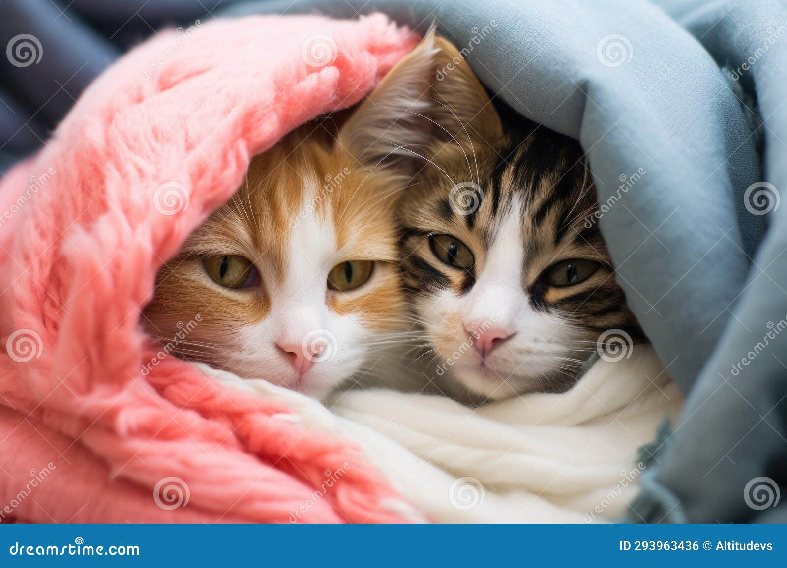 Cats wrapped up together stock photo. Image of companionship - 293963436