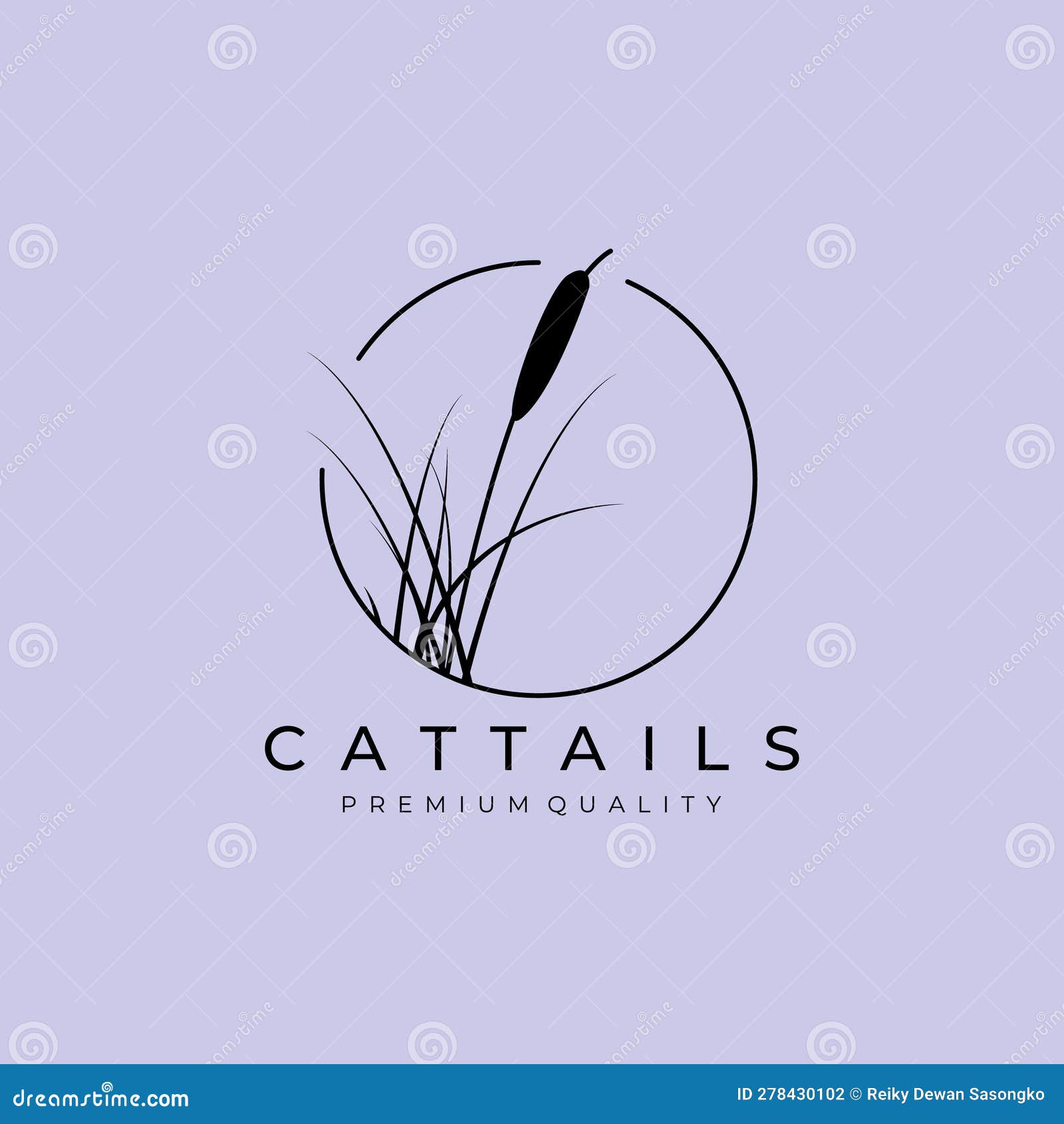 Cattail Premium Logo Vector Illustration Design, Cattail Silhouette ...