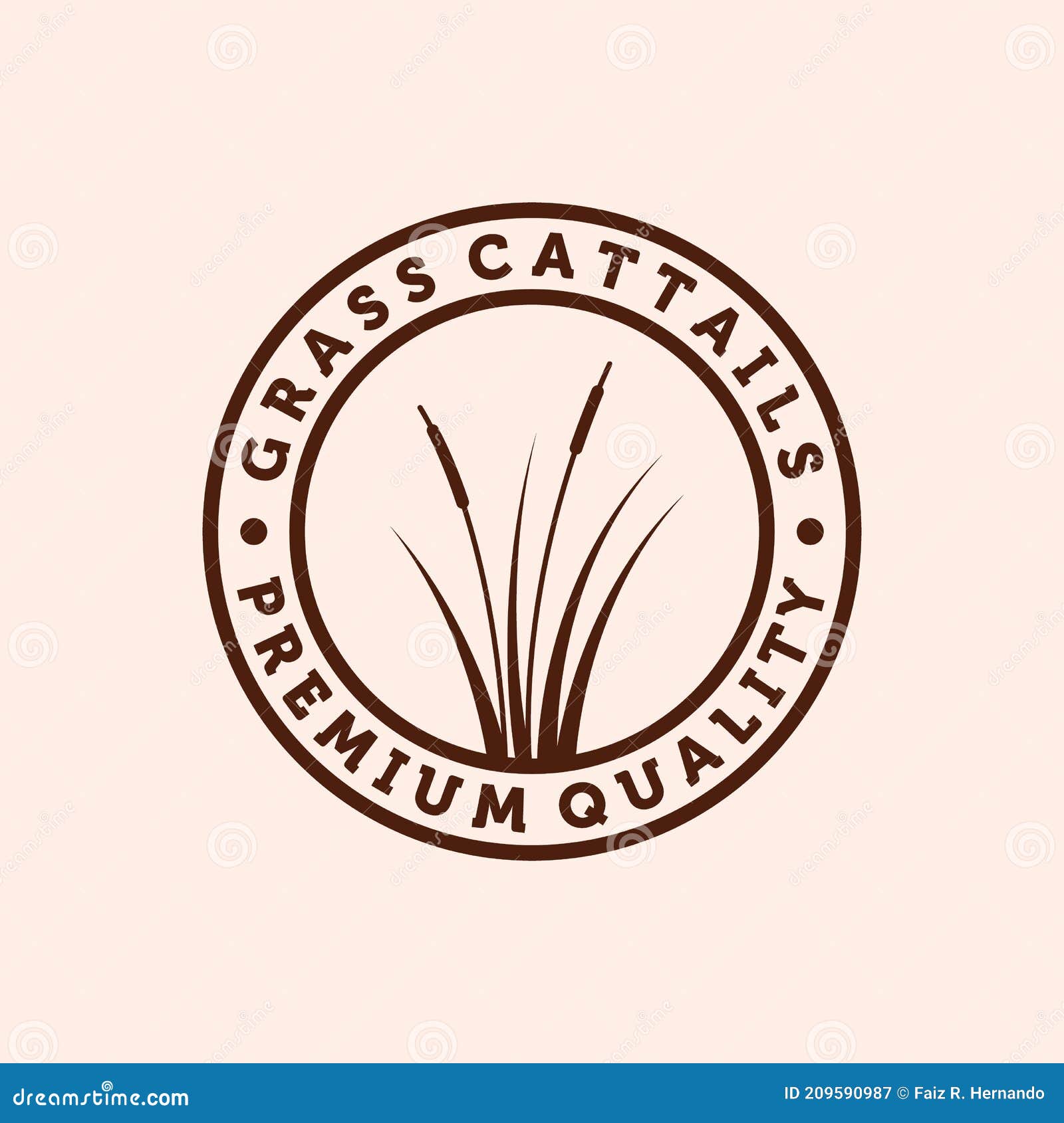 Reed Minimalist Line Art Badge Logo Vector Illustration | CartoonDealer ...