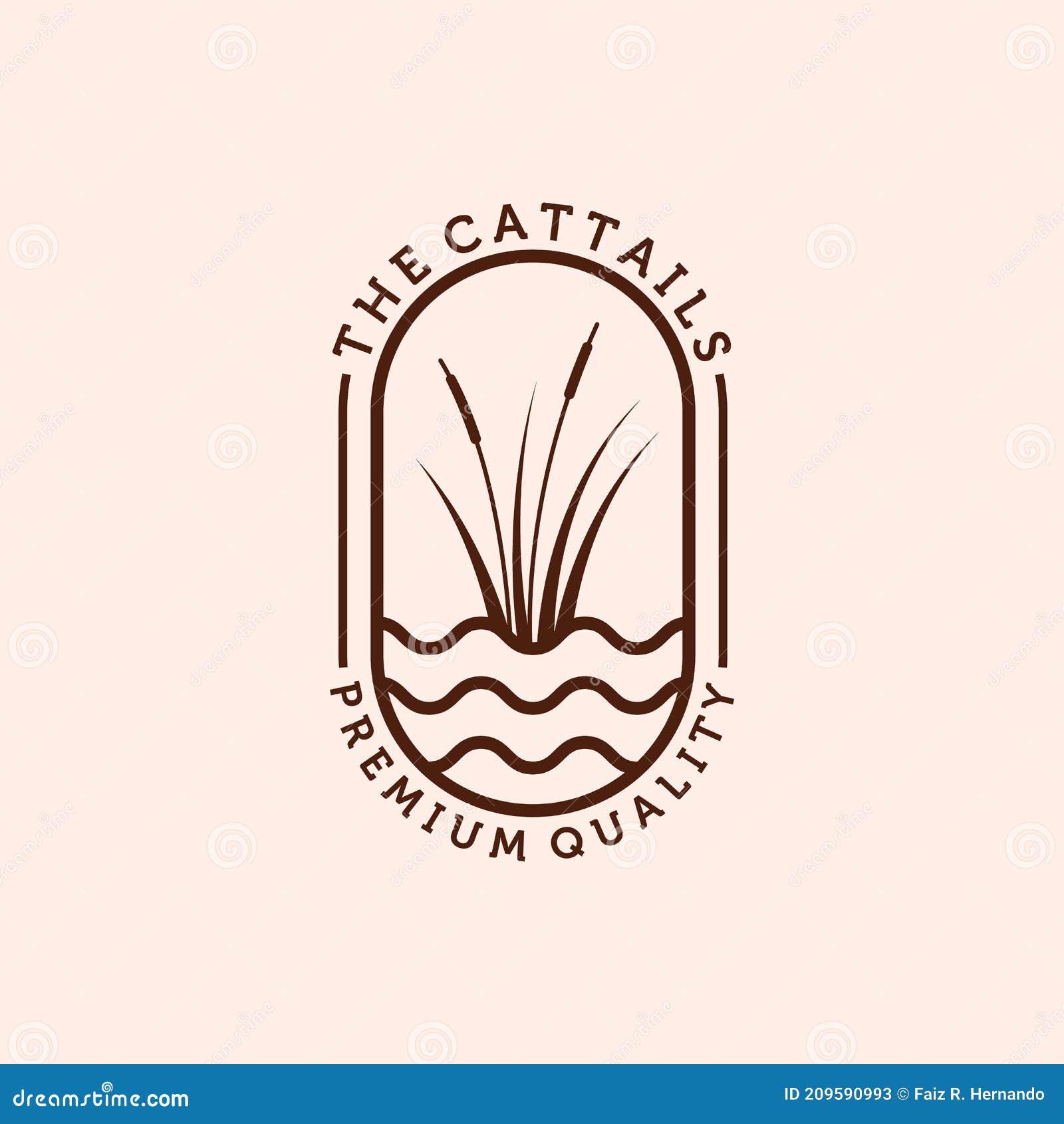 Reed Minimalist Line Art Badge Logo Vector Illustration | CartoonDealer ...