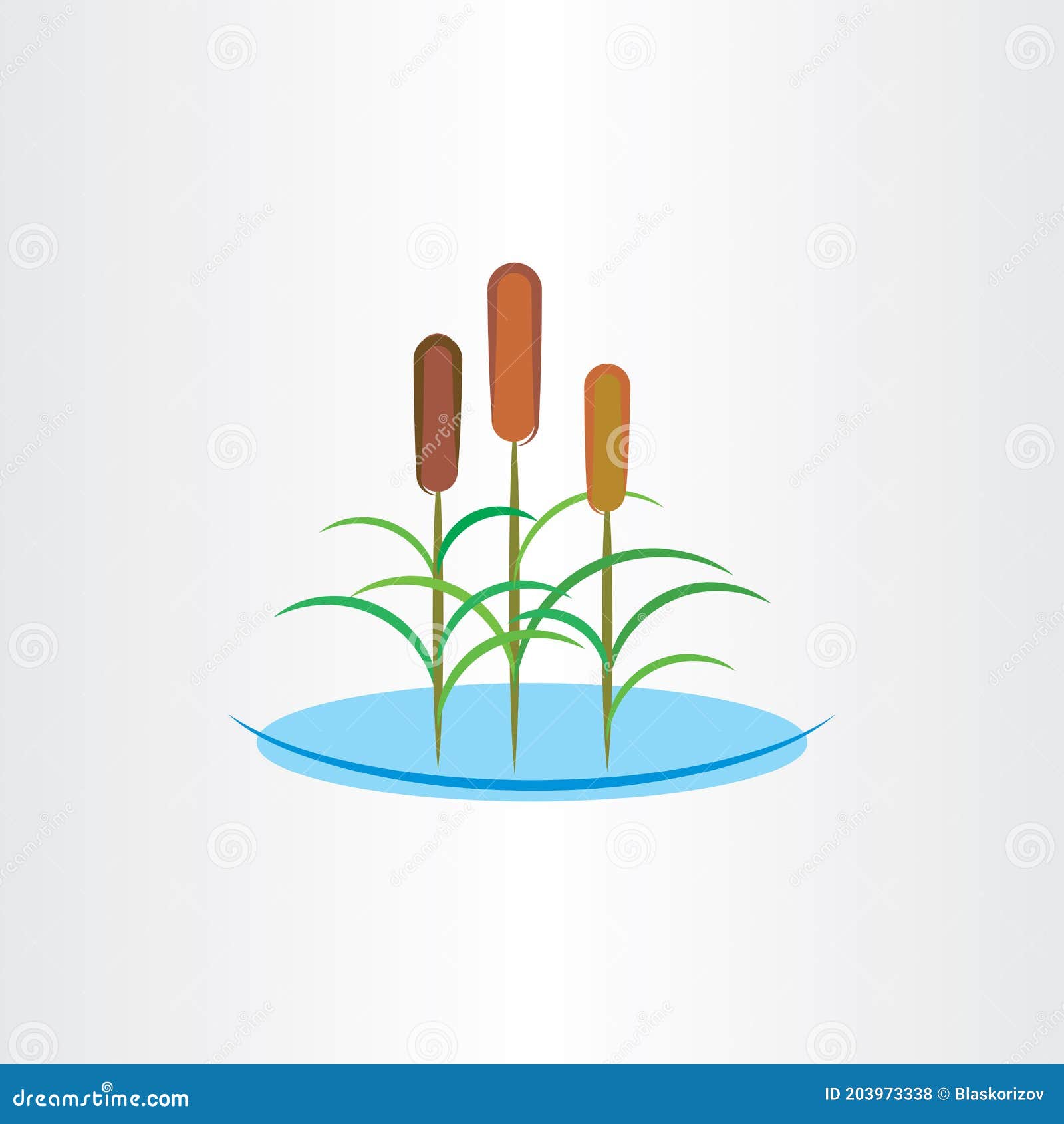 Cattails Clip Art Vector Illustration Icon Stock Vector - Illustration ...