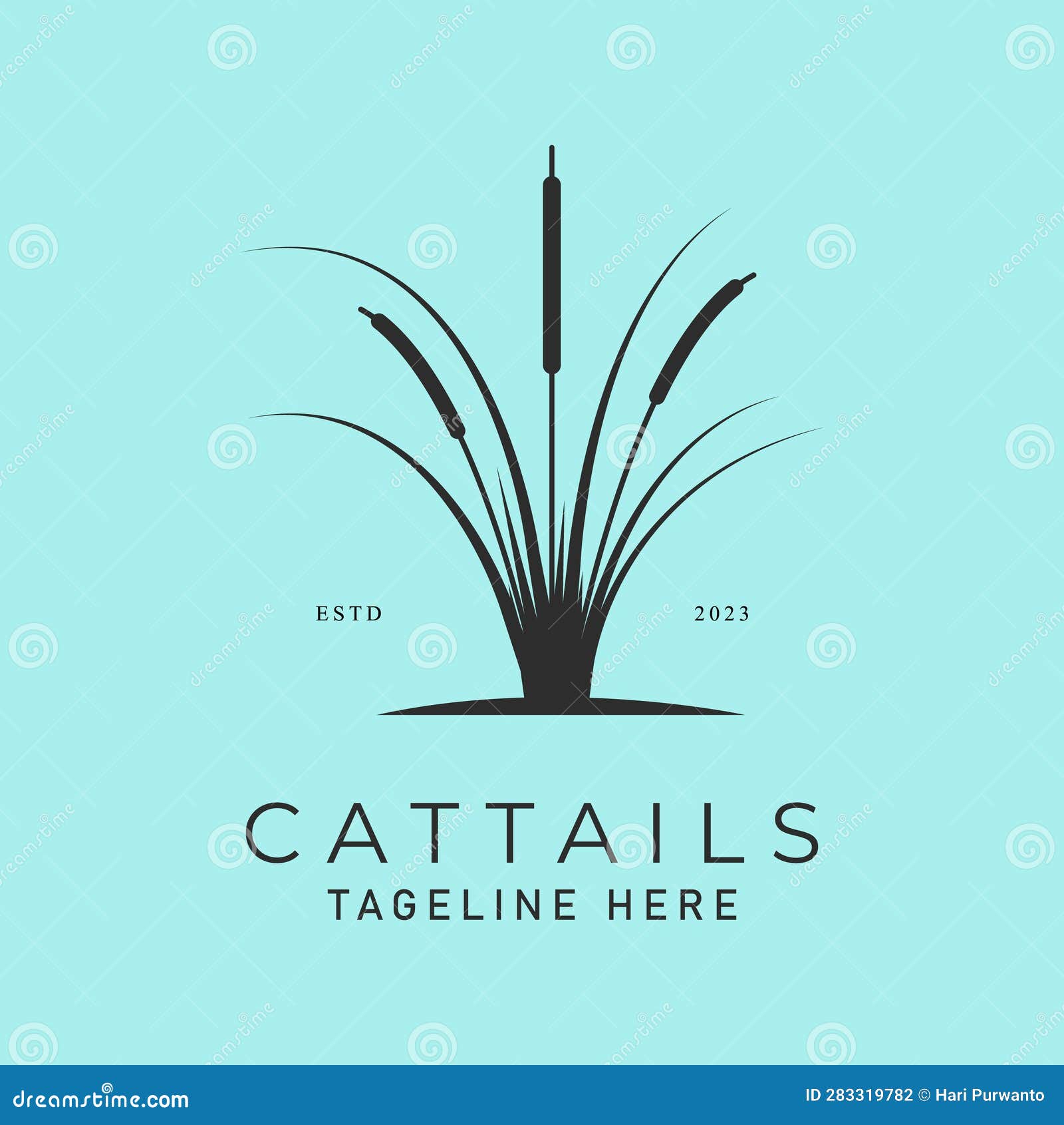 Cattails Icon Silhouette Logo Vector Design Art | CartoonDealer.com ...