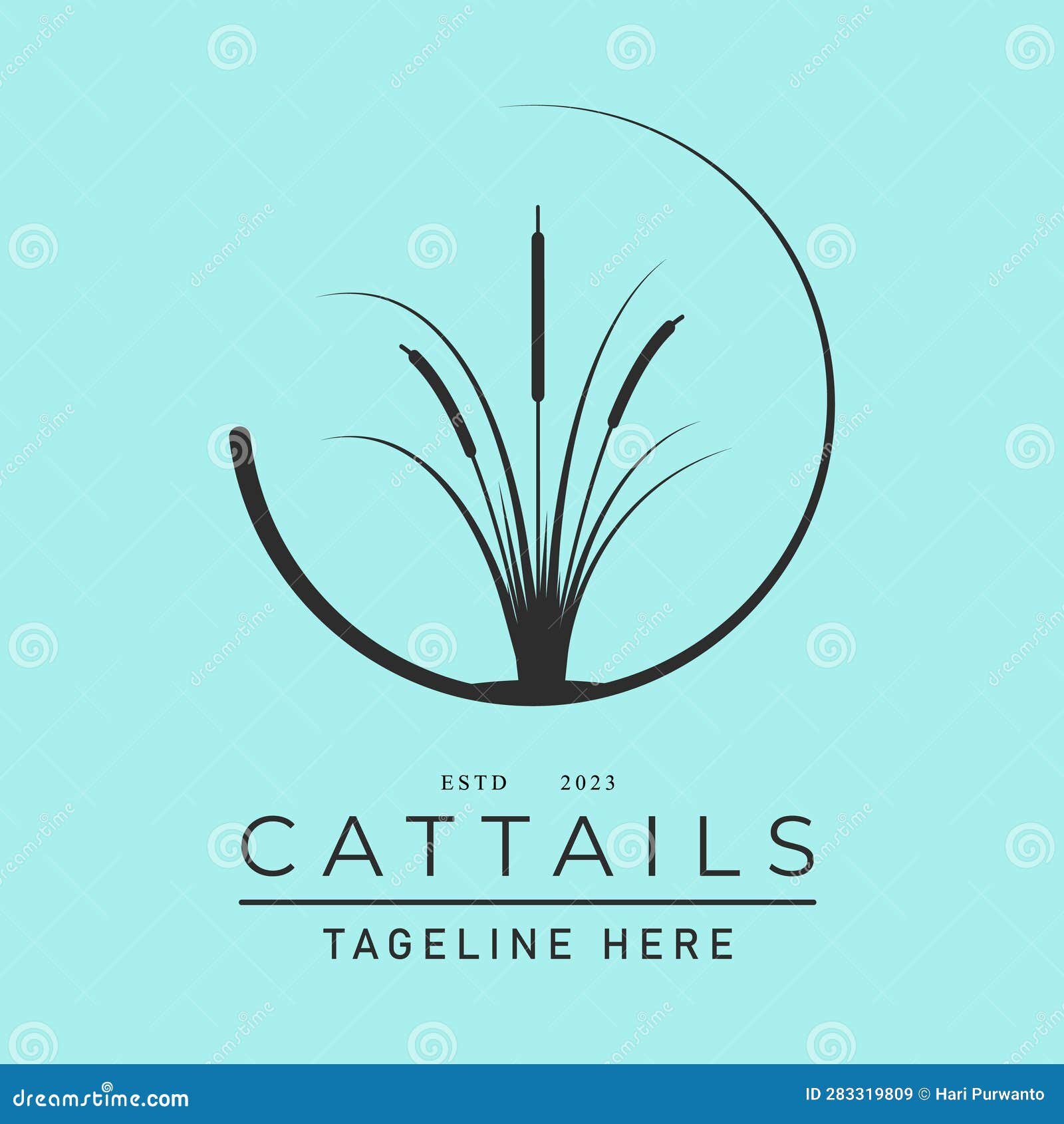 Cattails Icon Silhouette Logo Vector Design Art | CartoonDealer.com ...