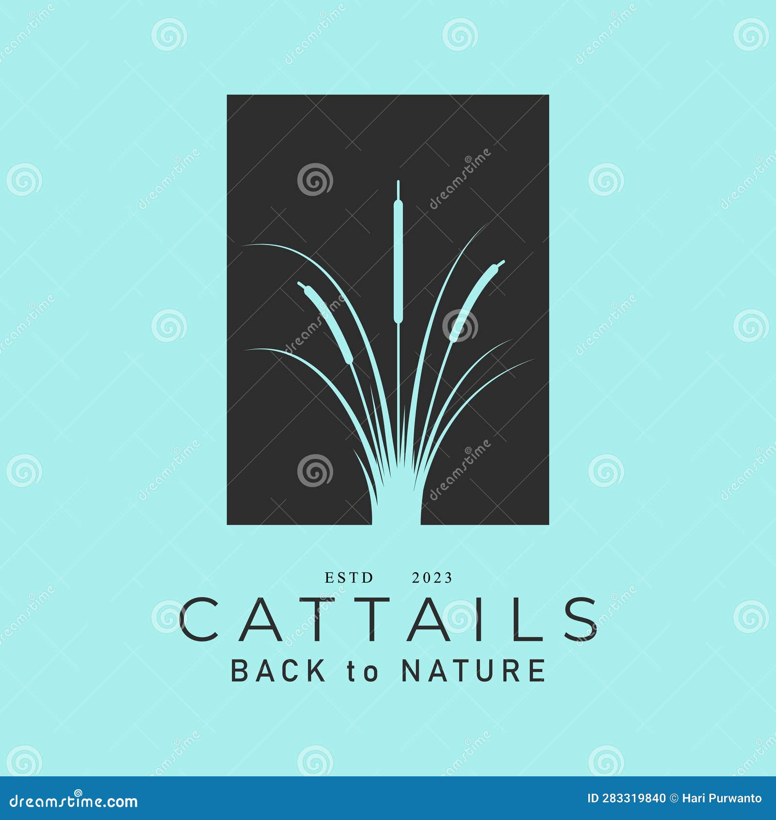 Cattails Icon Silhouette Logo Vector Design Art | CartoonDealer.com ...