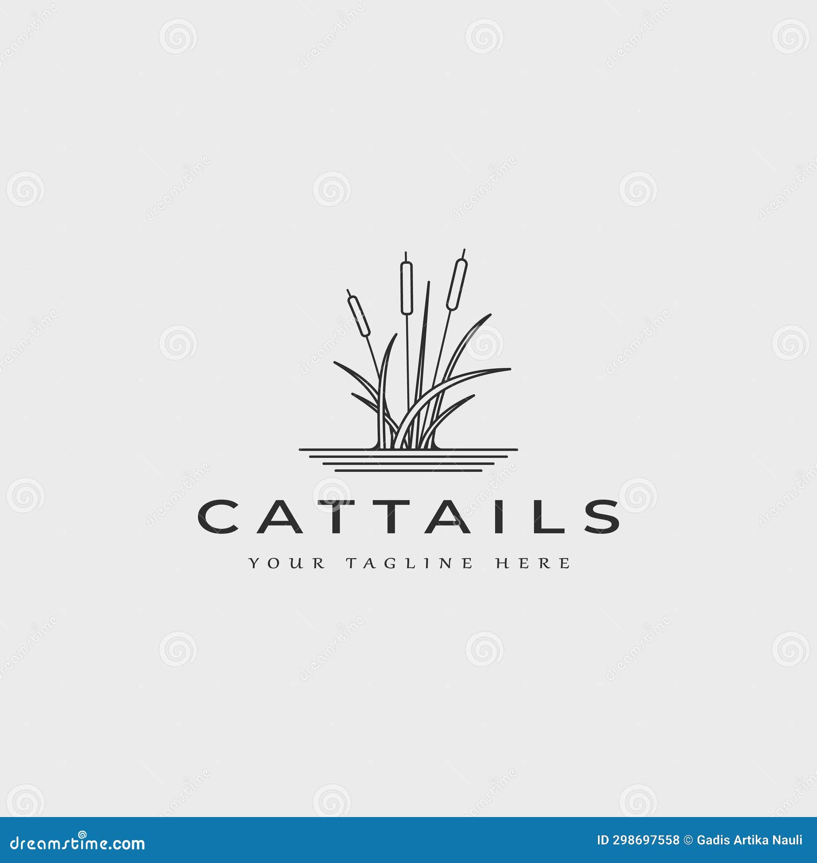 Cattails Line Art Logo Vector Illustration Template Graphic Design ...